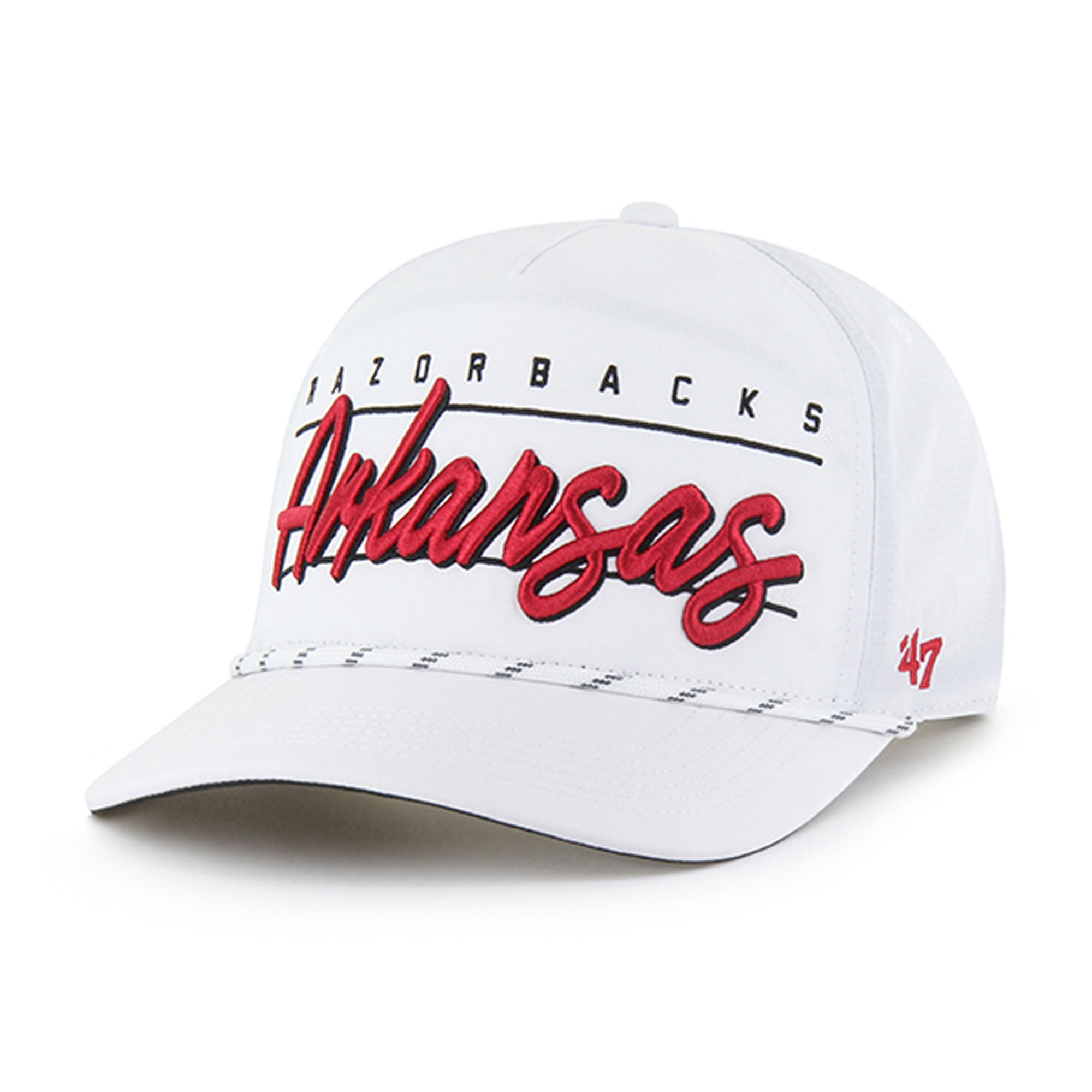 Men's '47 White Arkansas Razorbacks Condor Hitch brrr- Adjustable Hat ...