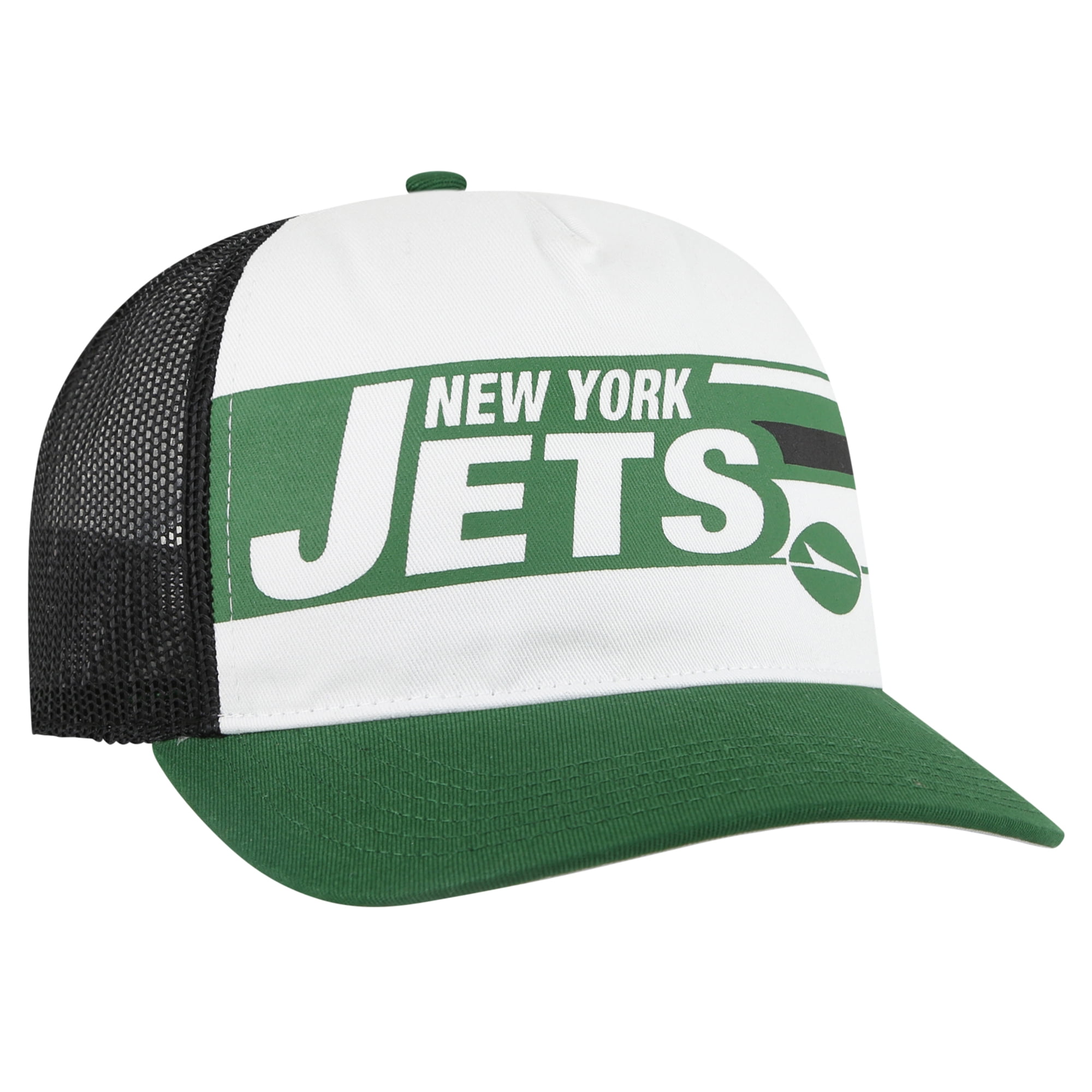 Men's '47 White/Green New York Jets Stack Line Hitch Trucker Adjustable ...