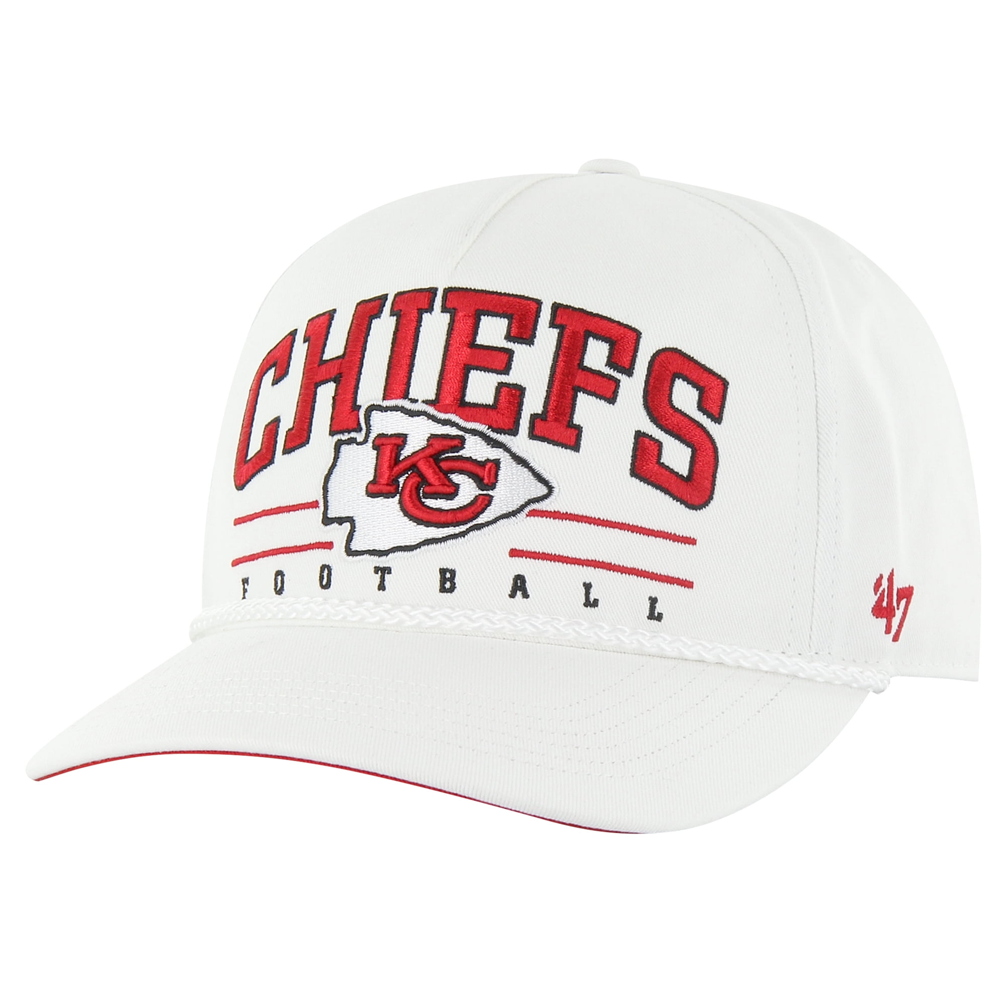 Men's '47 White Kansas City Chiefs Roscoe Hitch Rope Adjustable Hat ...