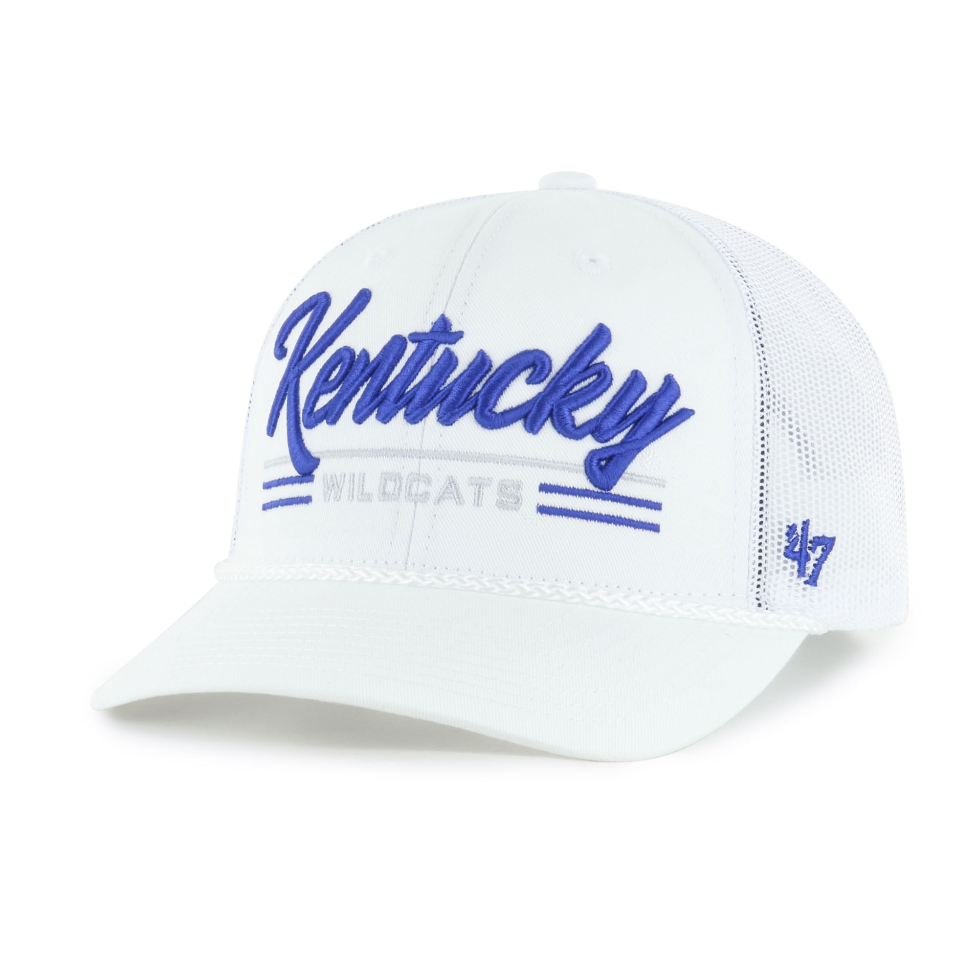 Men's '47 White Kentucky Wildcats Garner Rope Trucker Adjustable Hat ...