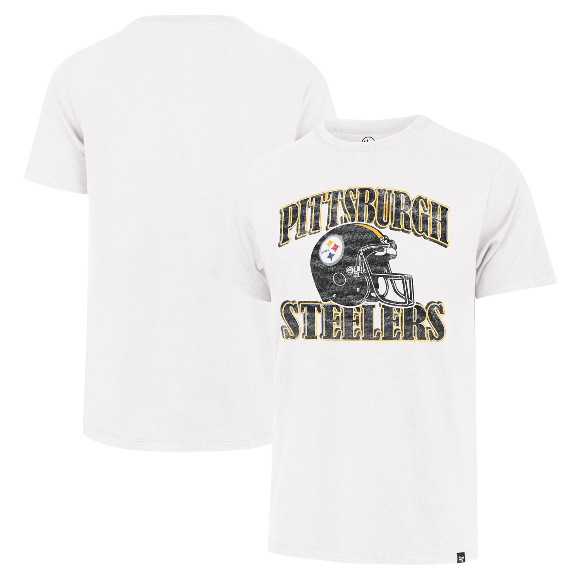 Men's '47 Cream Pittsburgh Steelers Overrun Franklin Throwback T-Shirt ...