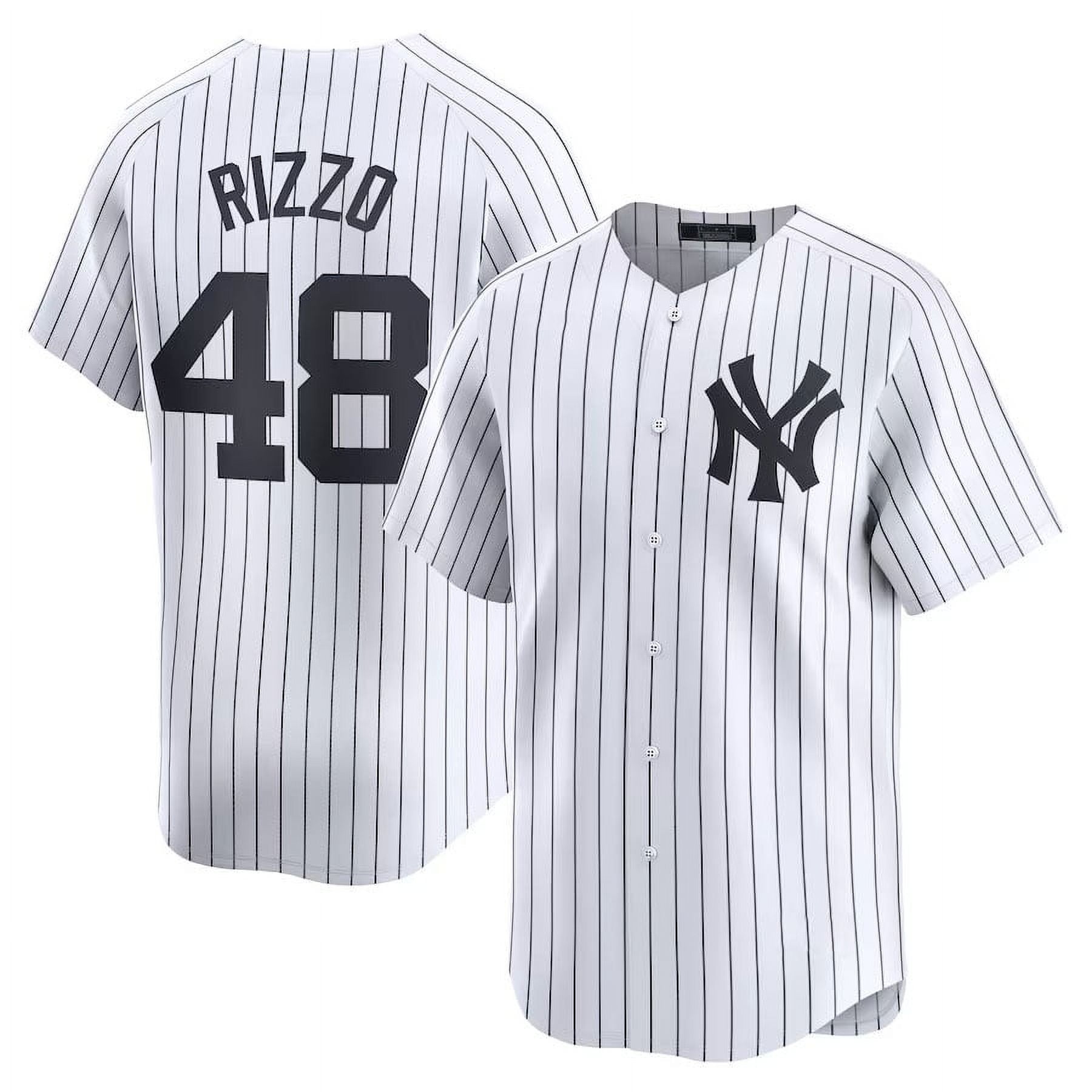 Men's #48 Rizzo New York Y Team Player Sport Limited Shirts White-L ...