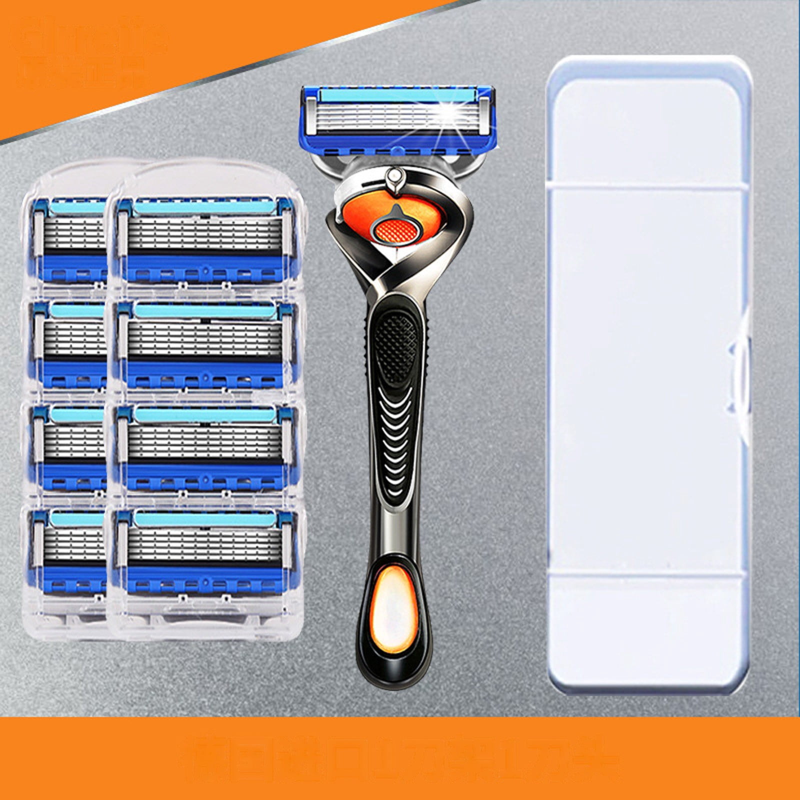 Men's 5 Manual Shaver Kit & Holder Smooth Shave Facial Hair Removal ...