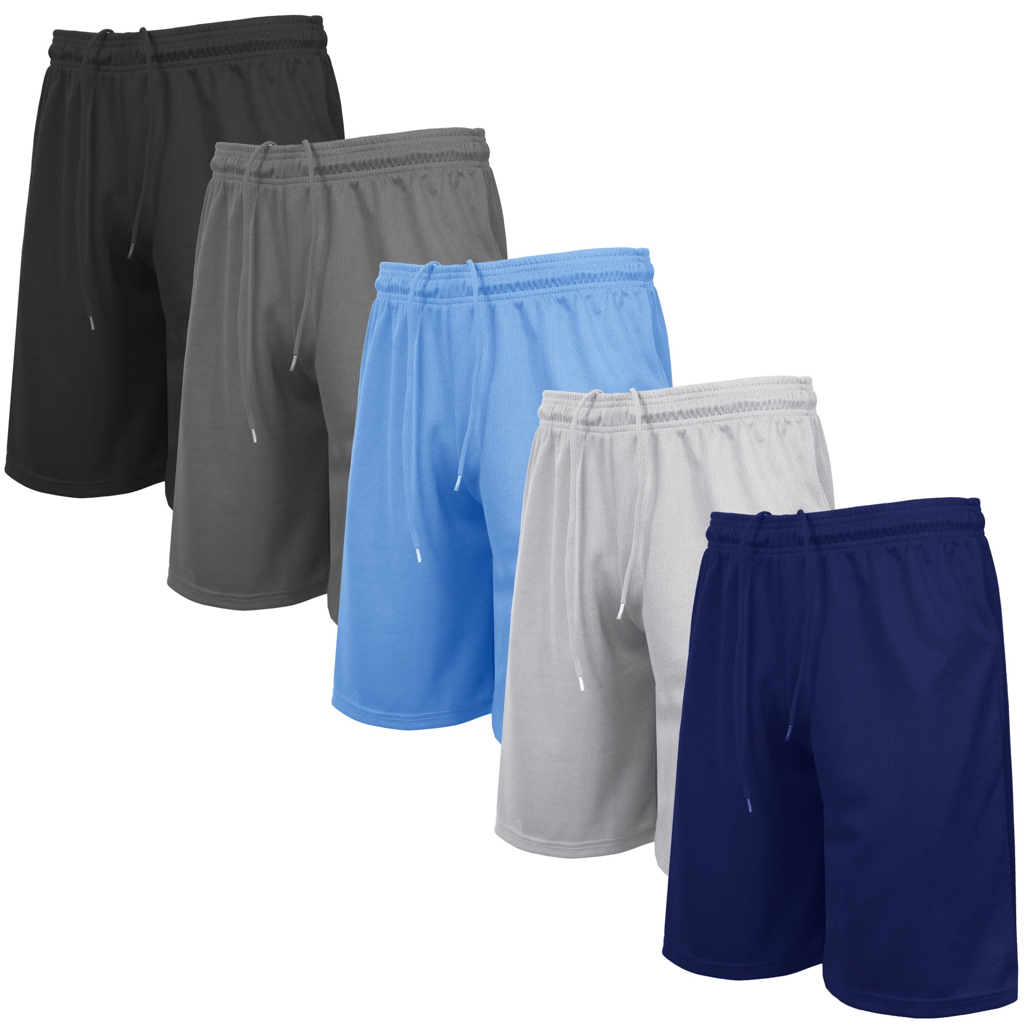 Galaxy by Harvic Men's 5-Pack Lightweight Breathable Mesh Shorts with ...