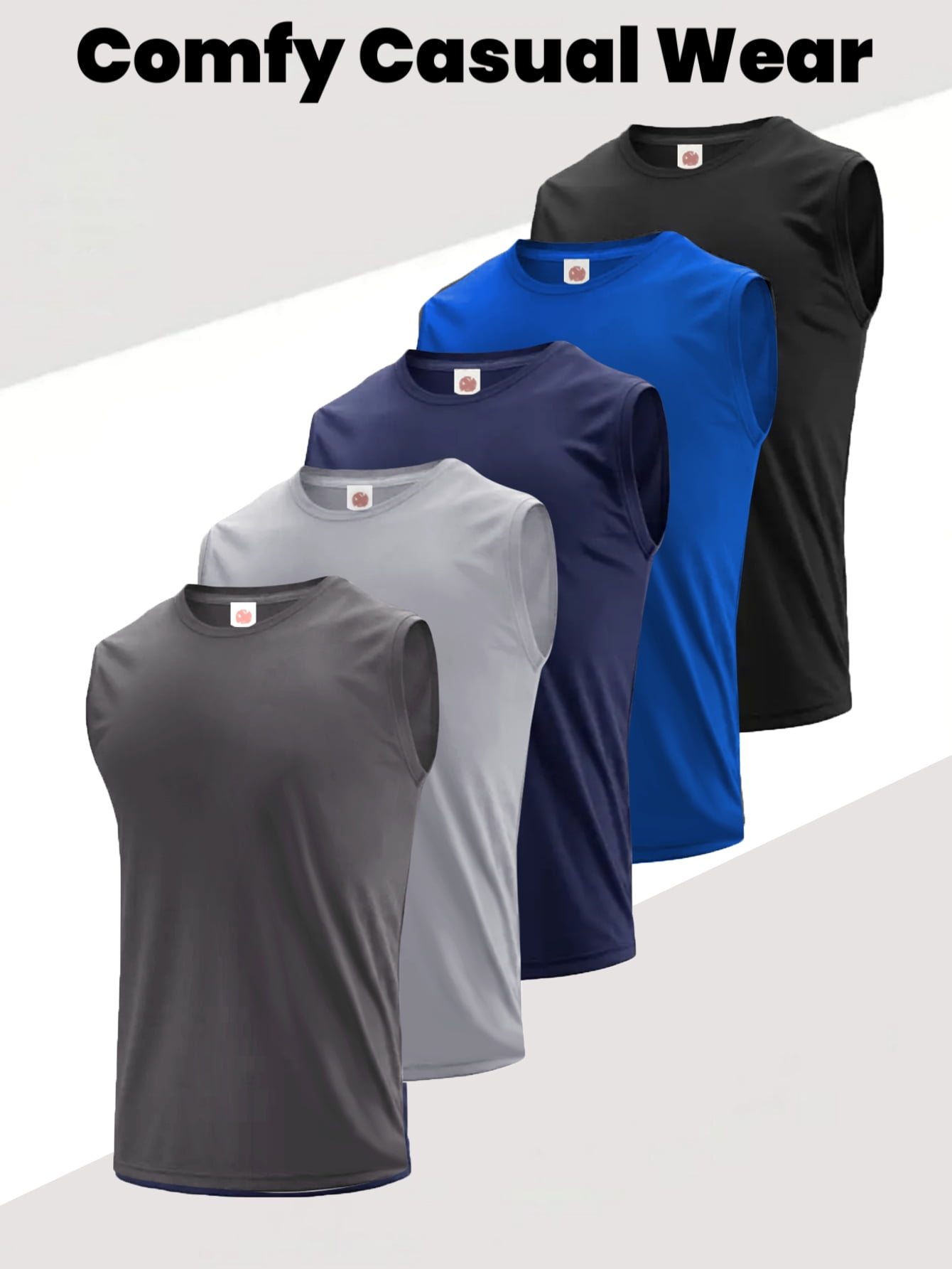 Men's 5 Pack Workout Tank Tops Sleeveless Gym Shirts Bodybuilding ...