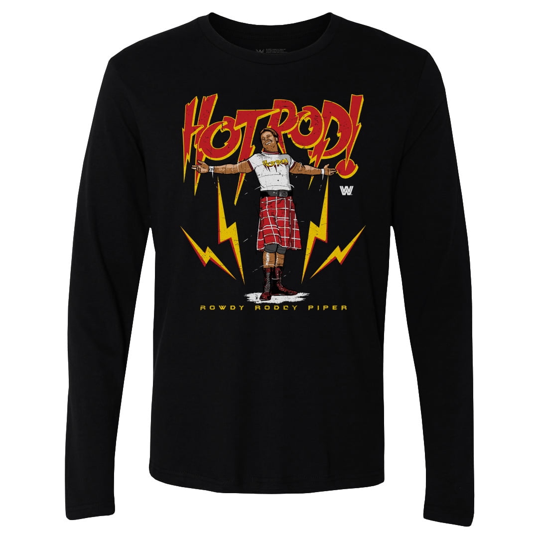 Men's 500 Level Black "Rowdy" Roddy Piper Hot Rod Long Sleeve T-Shirt ...