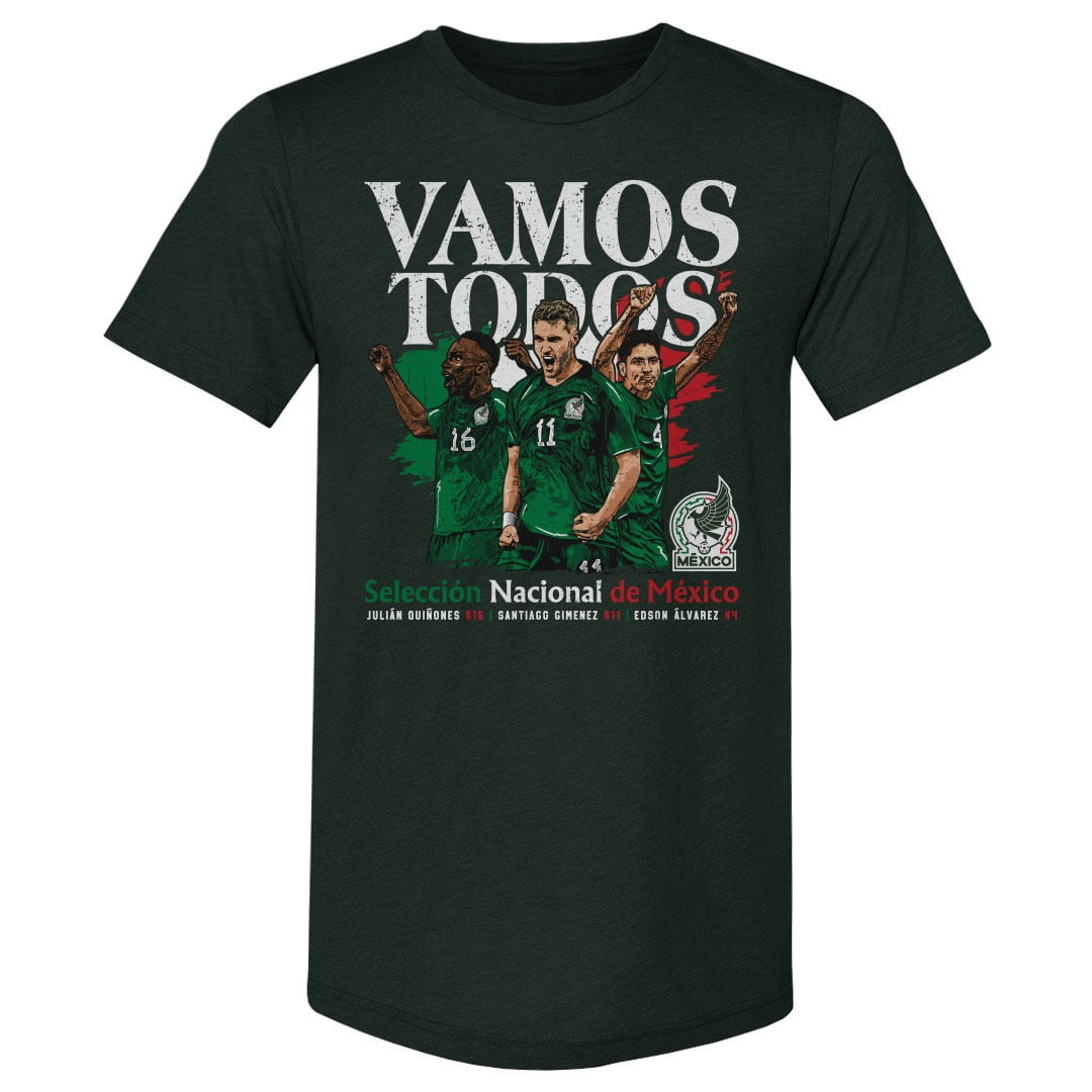 Men's 500 Level Forest Green Mexico National Team Vamos Todos Juli-n Qui-ones, Santiago Gim-nez ...