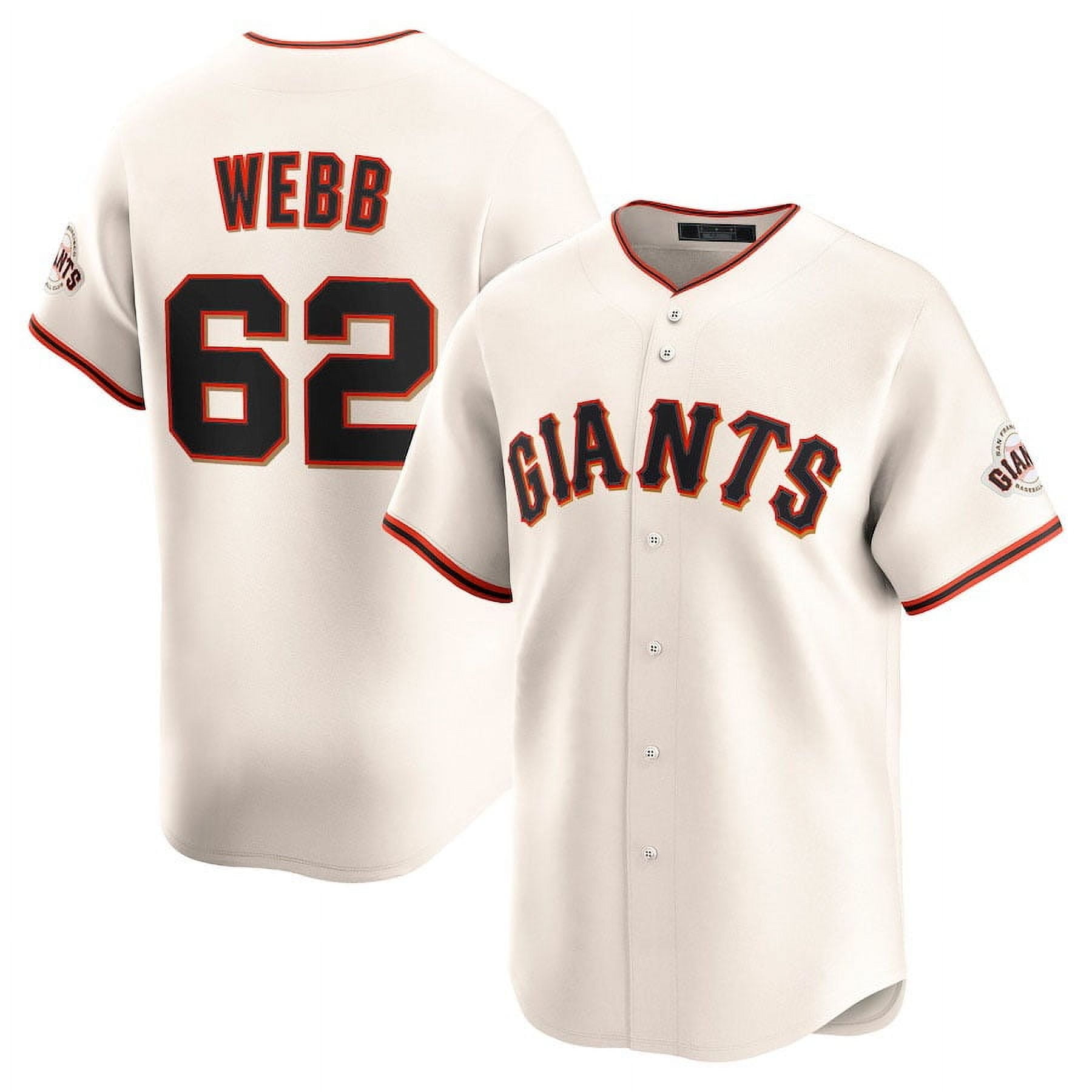 Men's #62 Webb San Francisco Team Player Sport Limited Shirts Beige-S ...