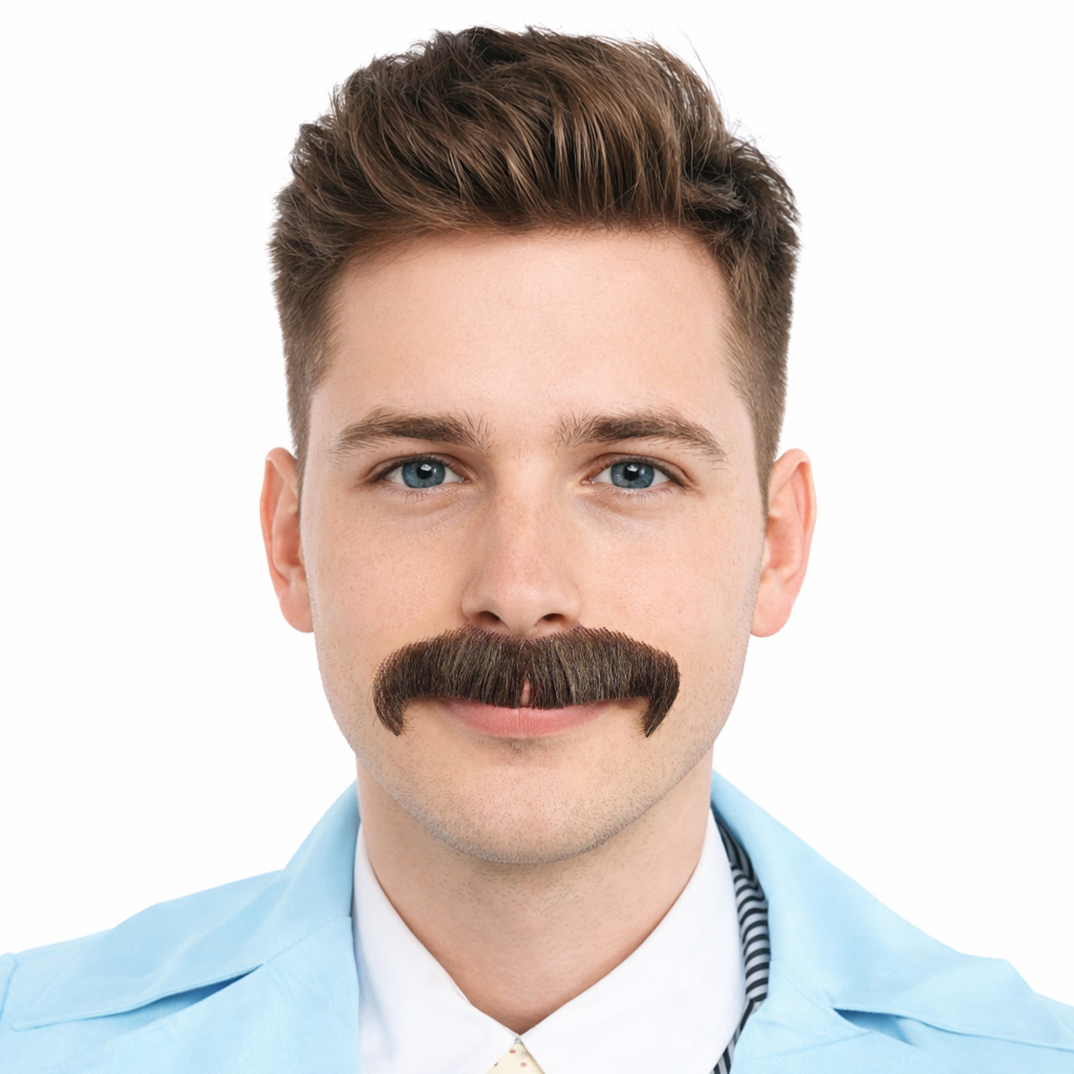 Men's 70's Horseshoe Synthetic Facial Hair Mustache | HPO - Walmart.com