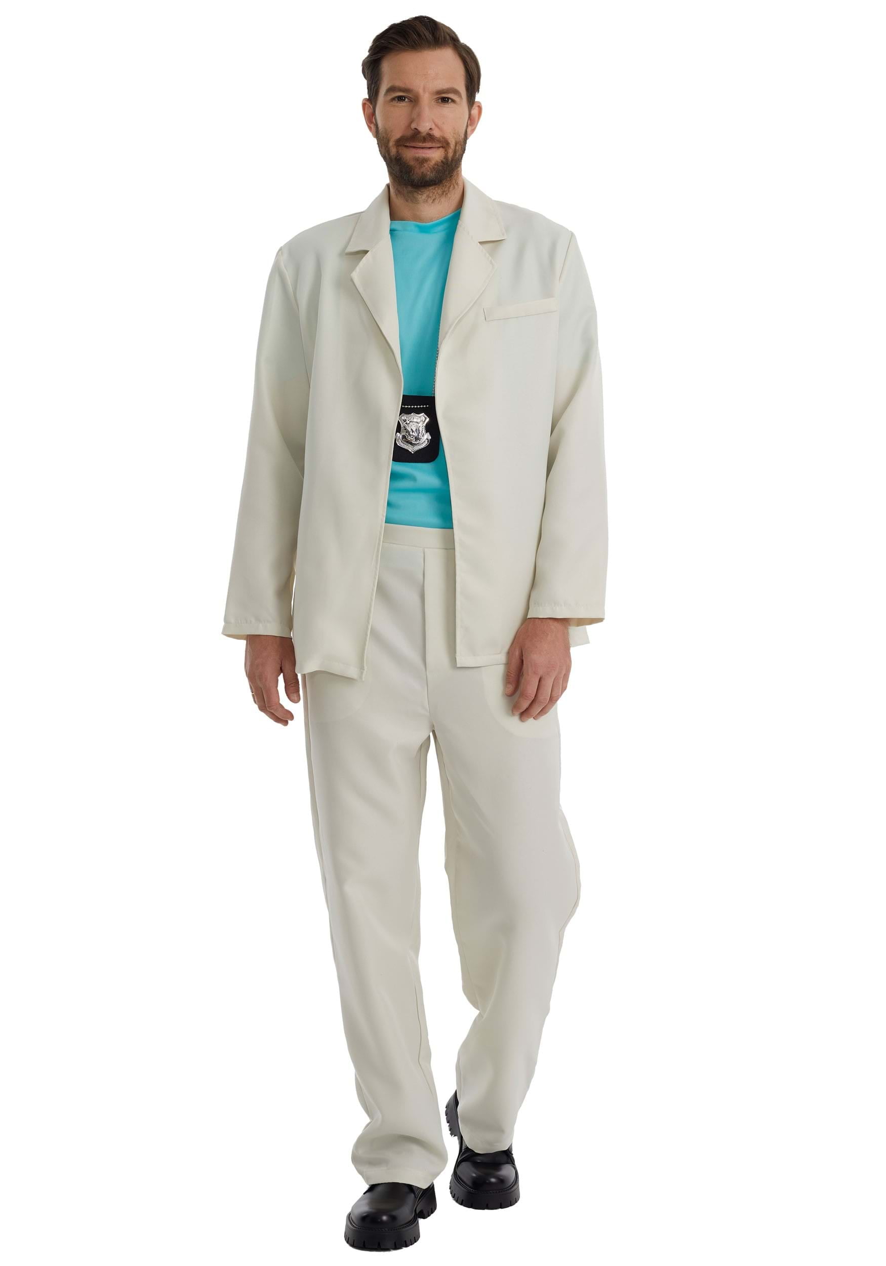 Men's 80's White Miami Cop Costume Suit - Walmart.com