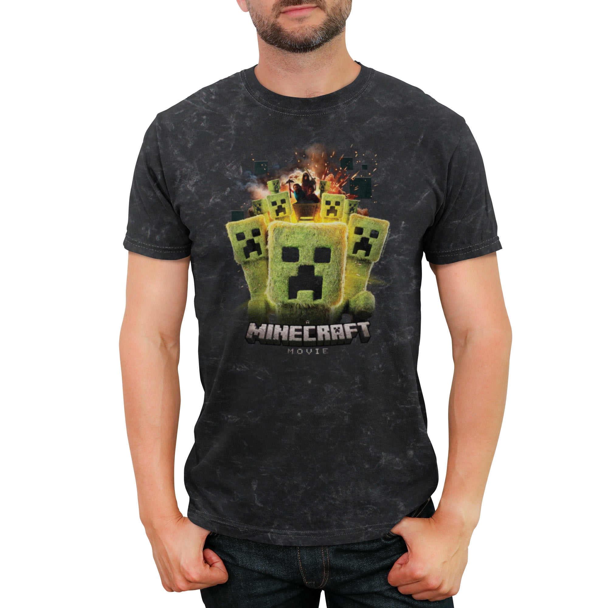 Men's A Minecraft Movie Creepers Scene Graphic T-Shirt - Walmart.com