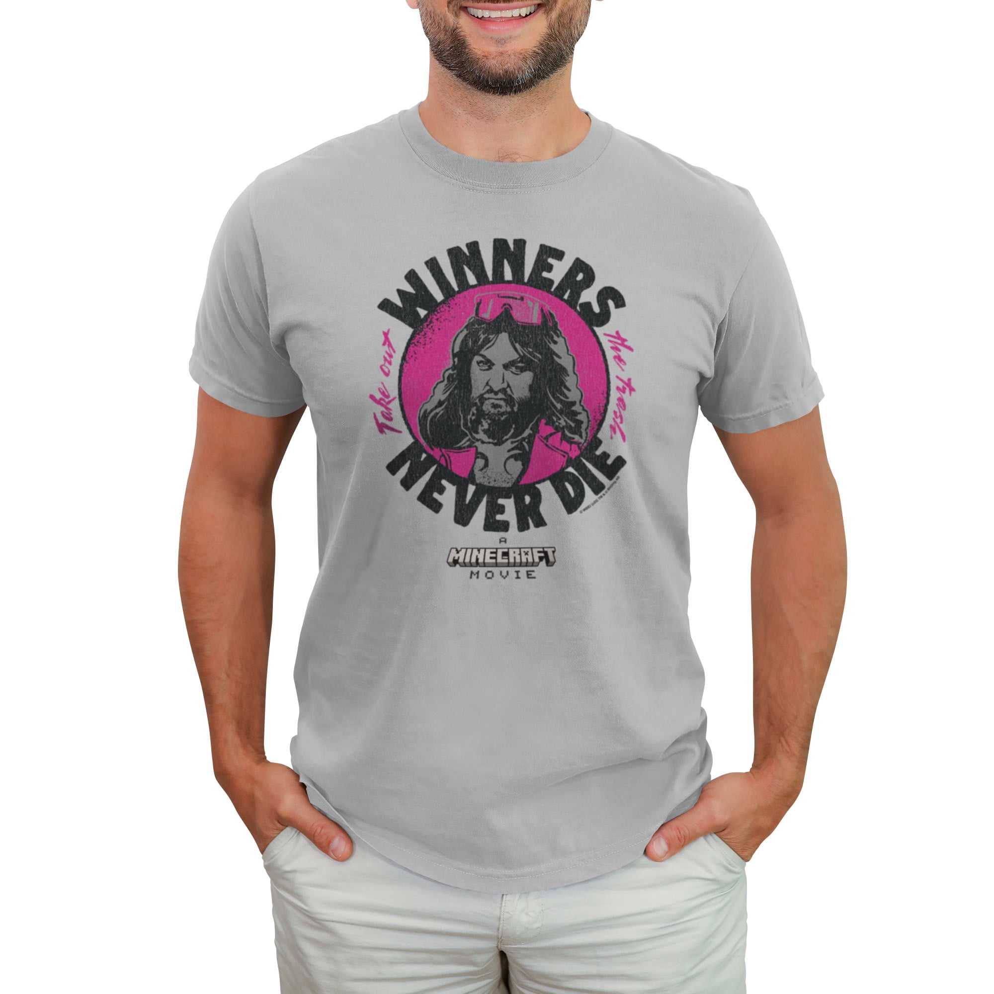 Men's A Minecraft Movie Garrett Winners Never Die Graphic T-Shirt ...