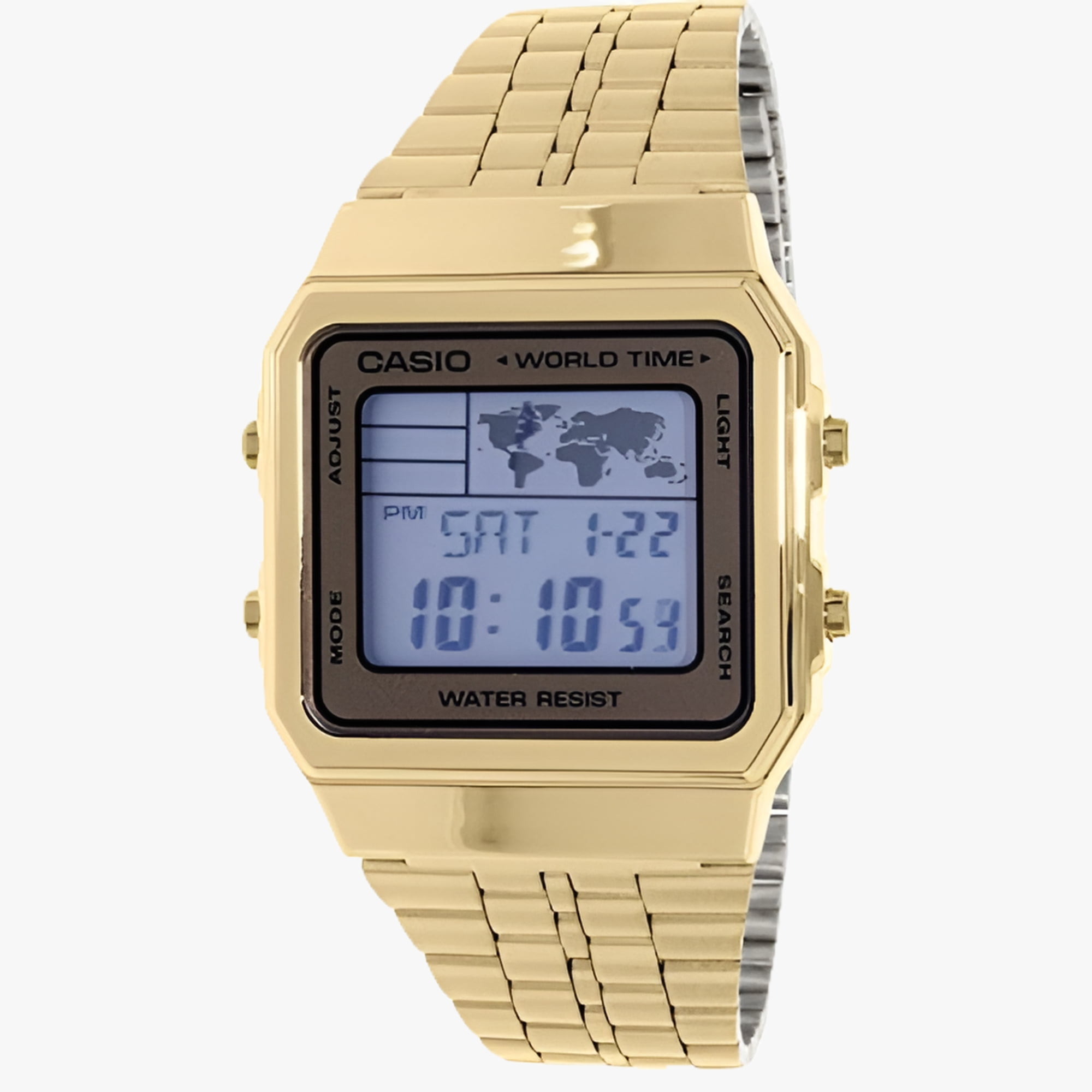 Casio Men's Gold Stainless-Steel Quartz Dress Watch with World Time ...