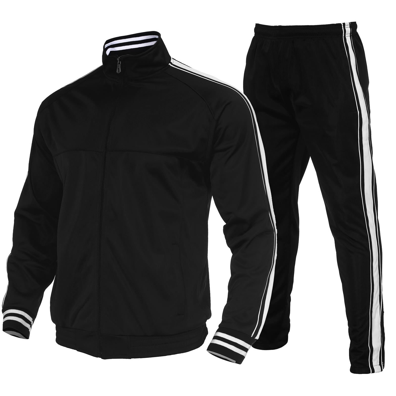 Men's AKsit Athletic Tracksuit Stand-up collar Full Zip Sports Set ...