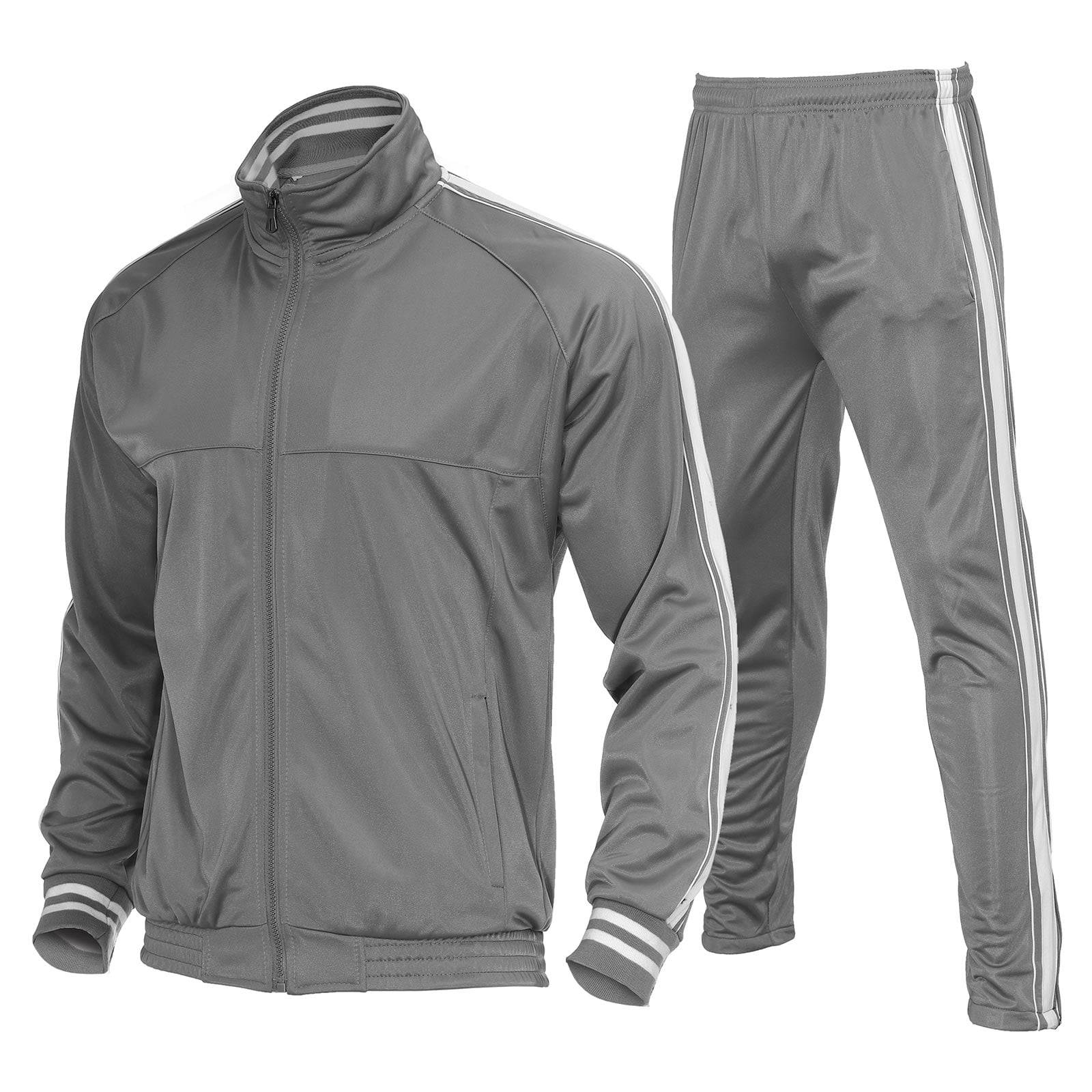 Men's AKsit Athletic Tracksuit Stand-up collar Full Zip Sports Set ...