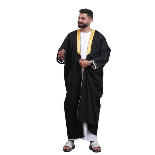 Men's Abaya (Bisht) Long Sleeves | Islamic Arabian Cloak - Walmart.com