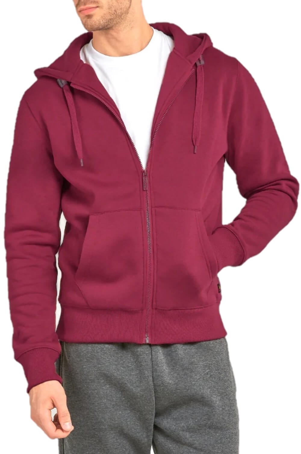 Men's Heavyweight Fleece Active Casual Cotton Long Sleeve Full-Zip ...