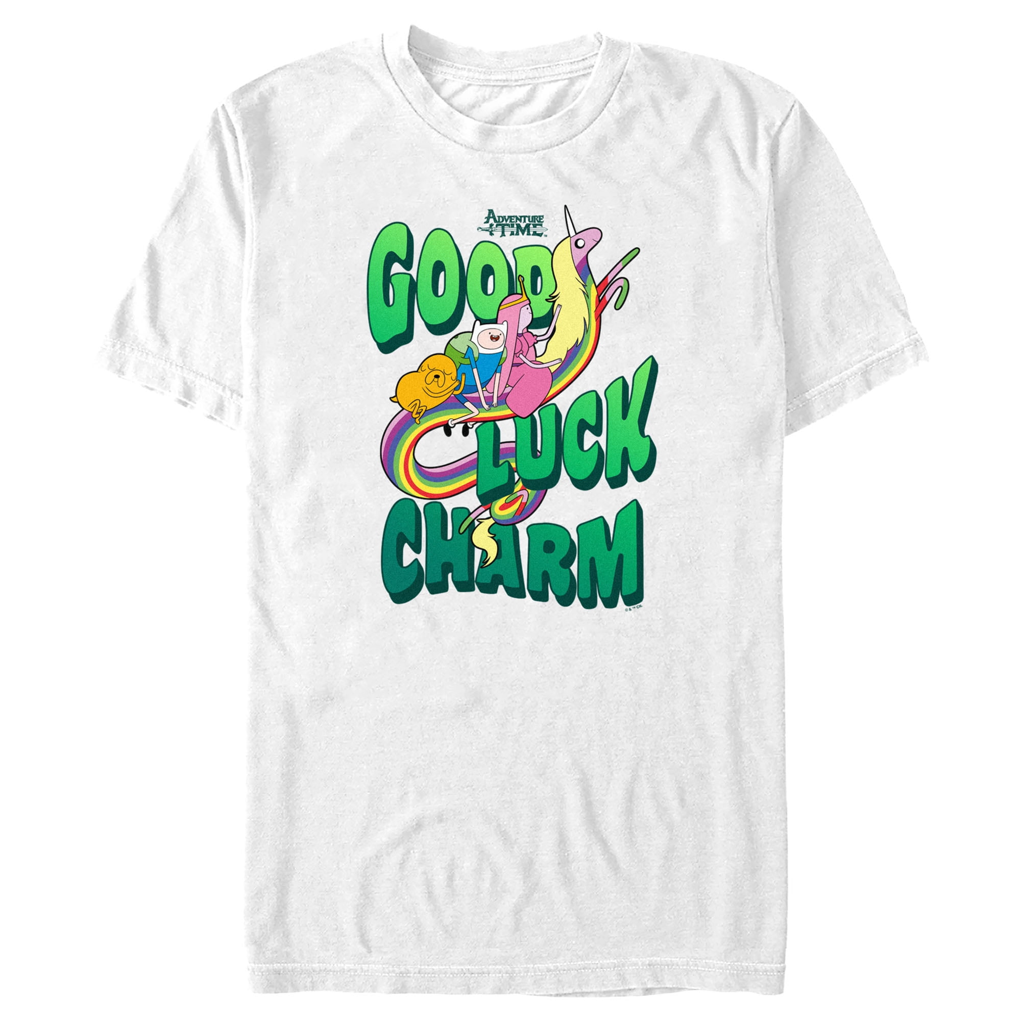 Men's Adventure Time Good Luck Charm Graphic Tee White Large - Walmart.com