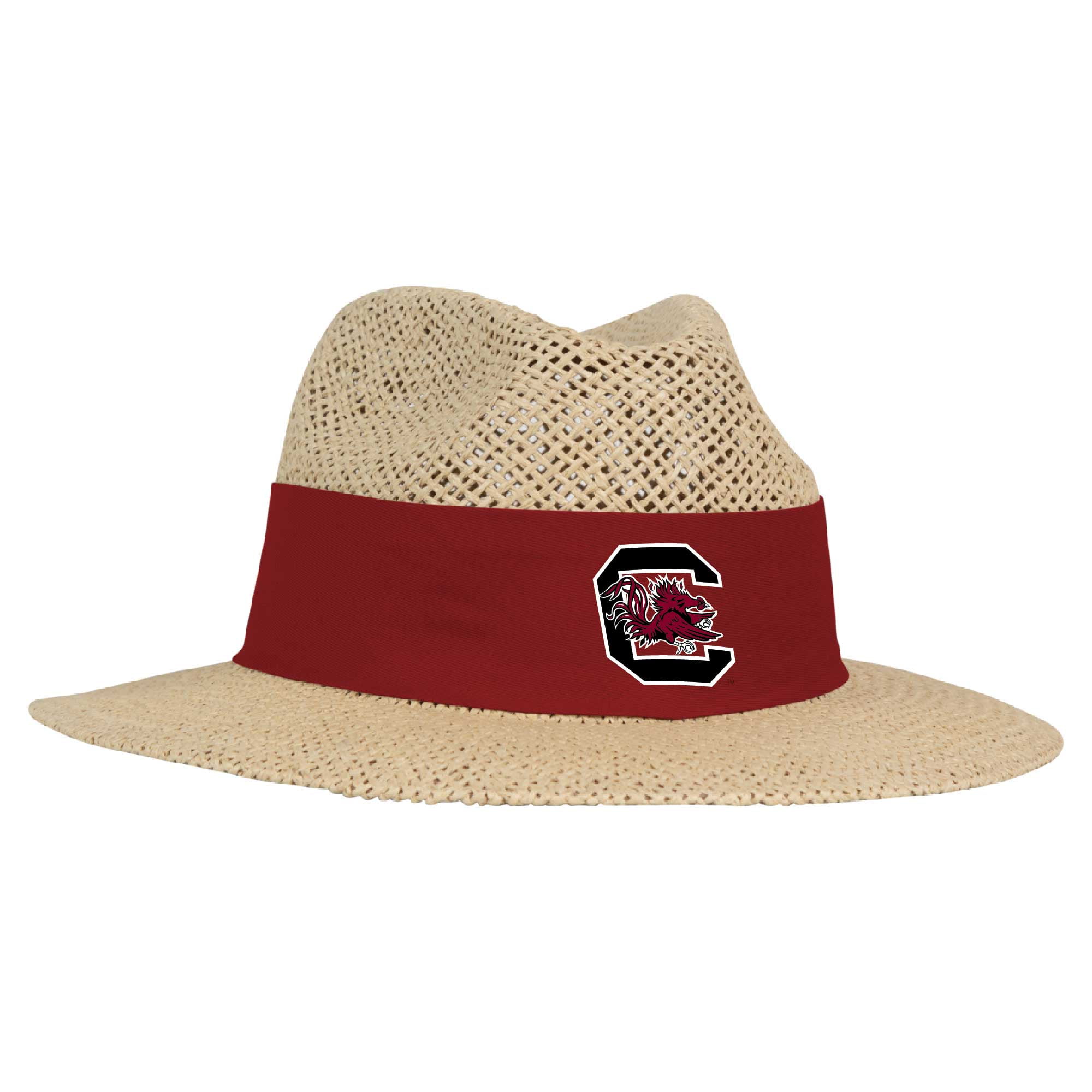Men's Ahead Tan South Carolina Gamecocks Wellington Gambler Straw Hat ...