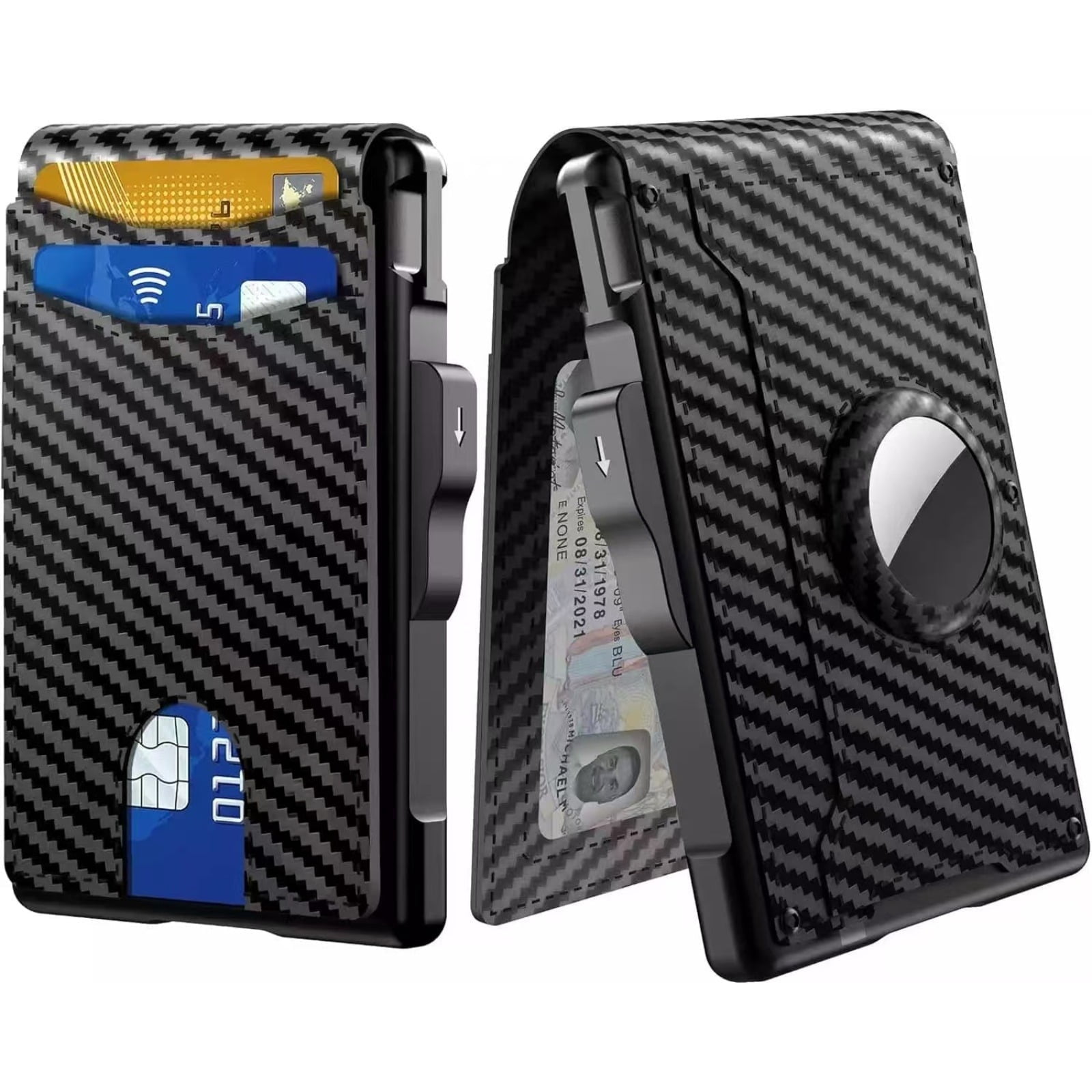 Men's Airtag wallet, suitable for Air Tag RFID shielding, double-fold ...