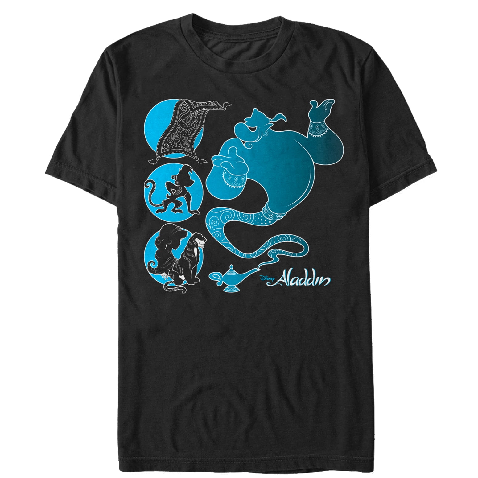 Men's Aladdin Genie and Friends Graphic Tee Black Small - Walmart.com