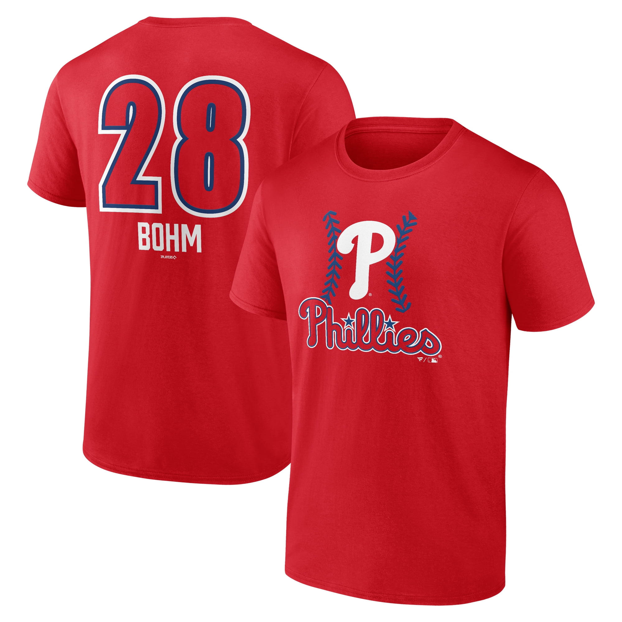Men's Alec Bohm Red Philadelphia Phillies Fastball Player Name & Number ...