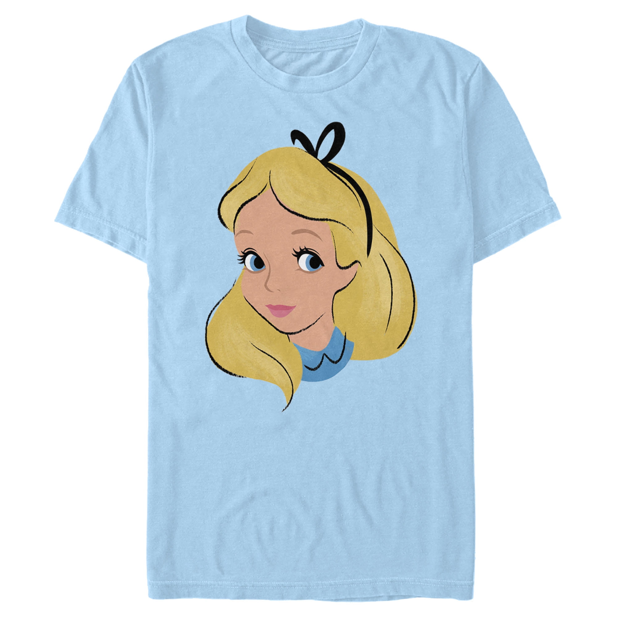 Men's Alice in Wonderland Cartoon Alice Portrait Graphic Tee Light Blue ...