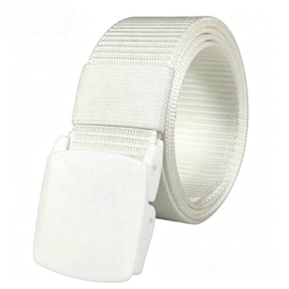 Men’s All-Plastic Buckle Nylon Ratchet Belt, 1.38 Inch Wide, Metal-Free ...