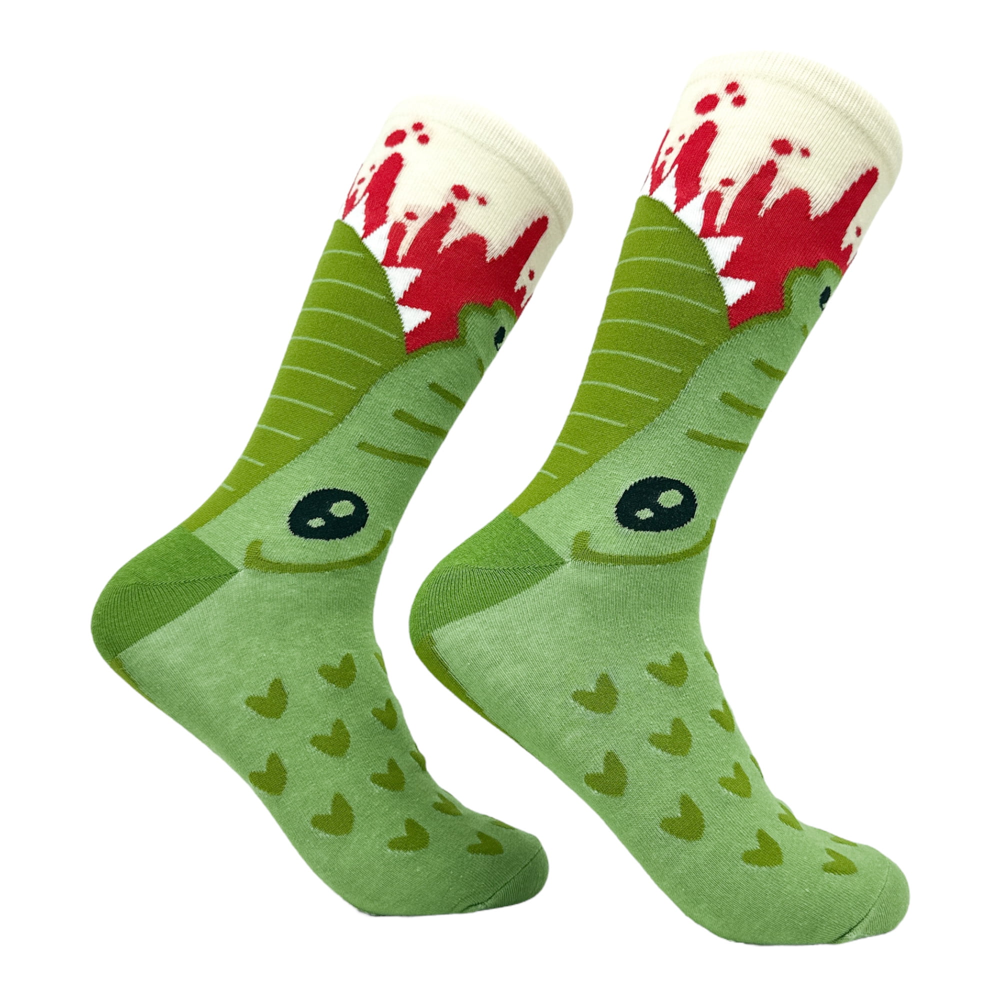 Men's Alligator Bite Socks Funny Bloody Scary Chomp Gator Attack ...