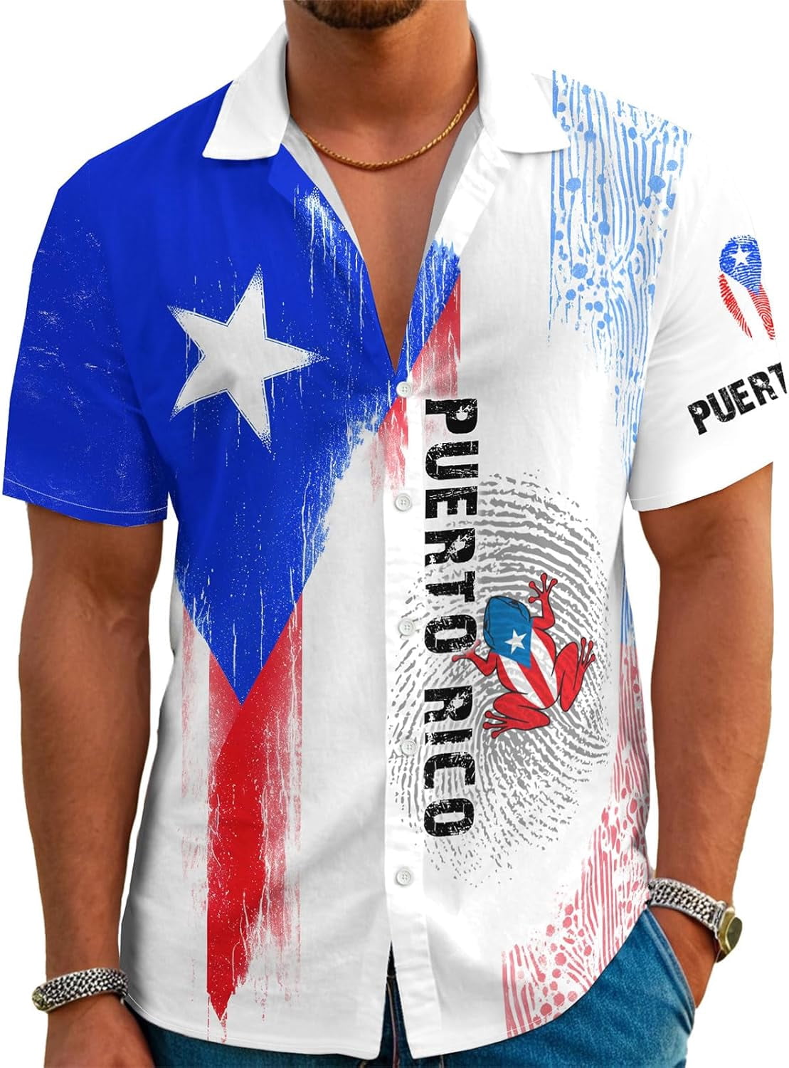 Men’s Aloha Casual Shirt - Novelty Printed Button Down Hawaiian Shirt ...