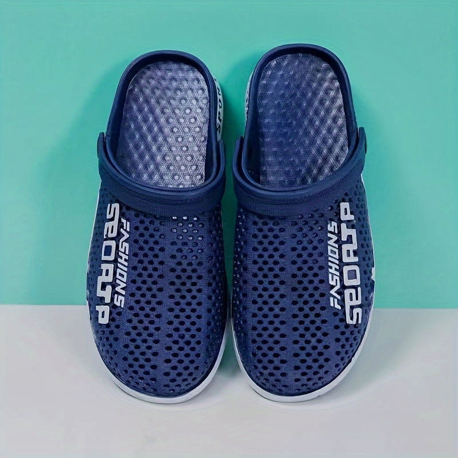 Men's Alphabet Print Clogs, Slip-on Closed Toe Sandals, Soft Sole ...