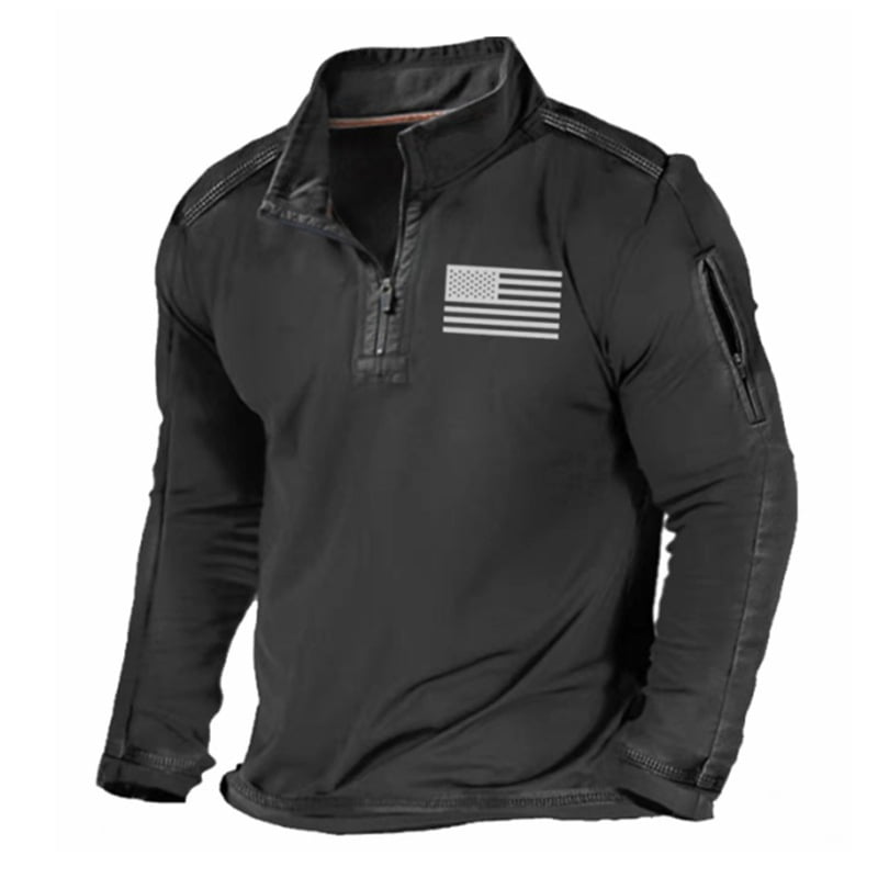 Men's Amazon Men's Outdoor Sports Fashion Zipper Stand-Up Neck Long ...