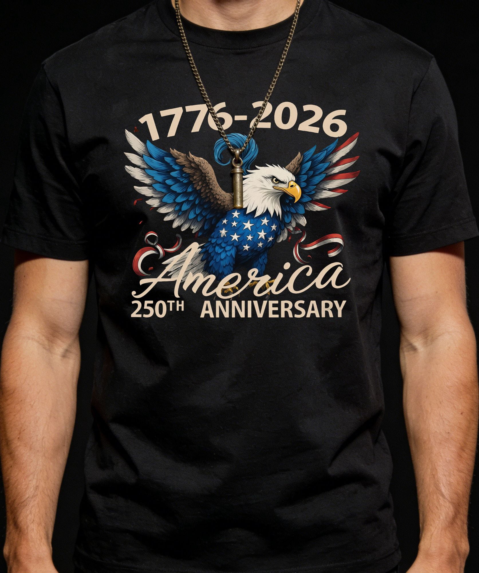 Men's America 250th Anniversary Eagle Graphic Tee - Walmart.com