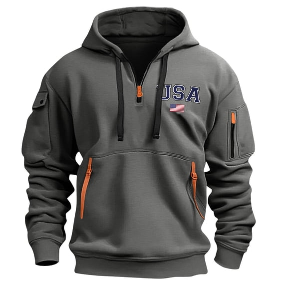 Men's American Flag Hoodies for Men Graphic Sweatshirt, Patriotic Zip ...