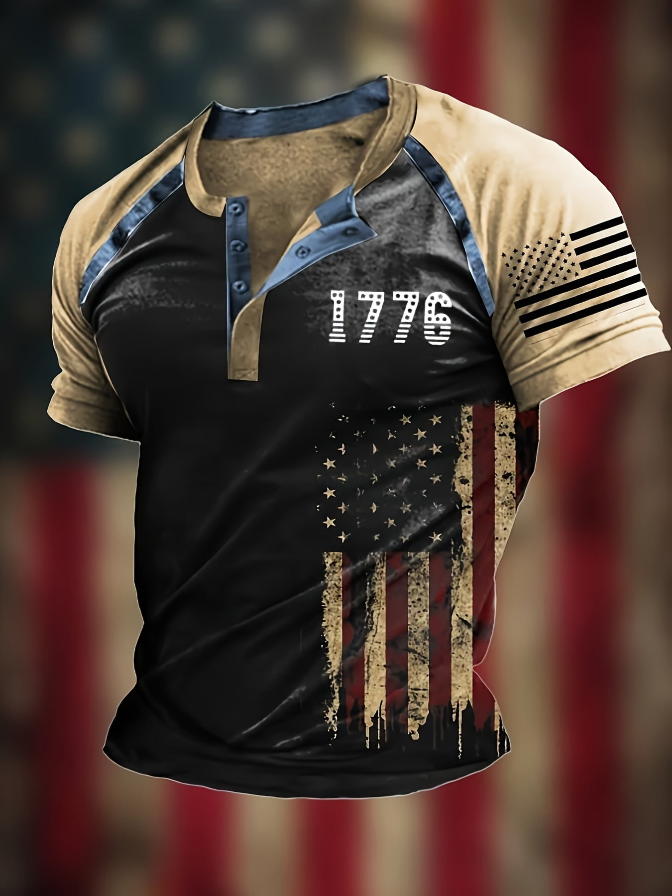 Men's American Flag Patriotic 1776 Shirt Vintage American 4th of July ...