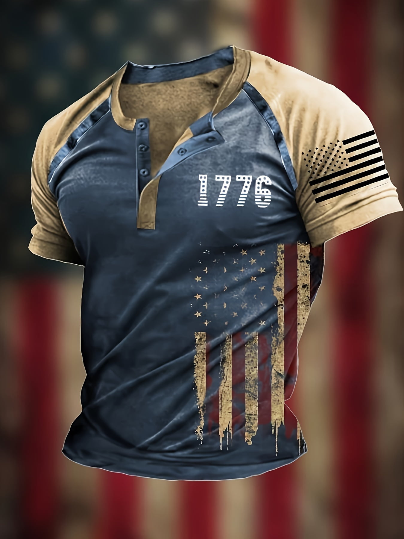 Men's American Flag Patriotic 1776 Shirt Vintage American 4th of July ...