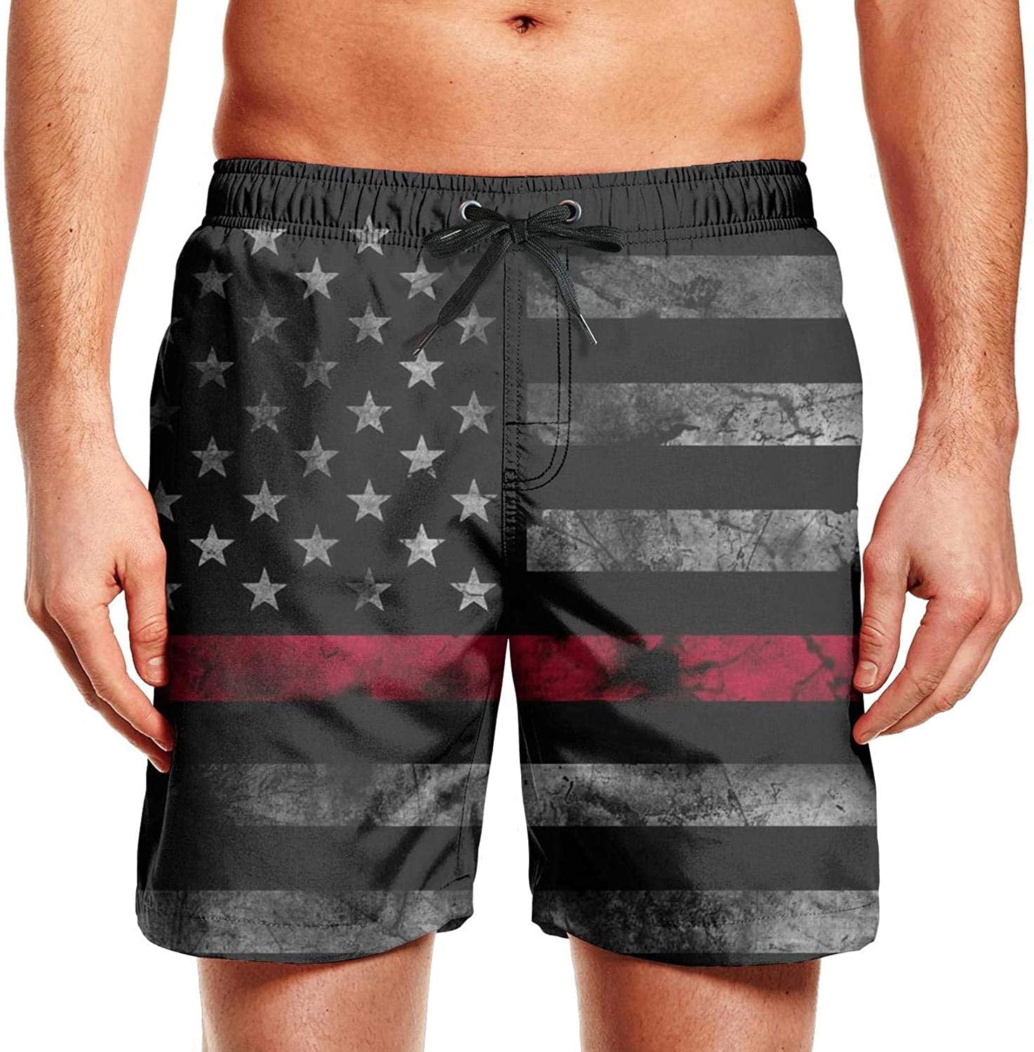 Men's American Flag Retro Mens Swim Trunks Short Quick-Dry Swimming ...