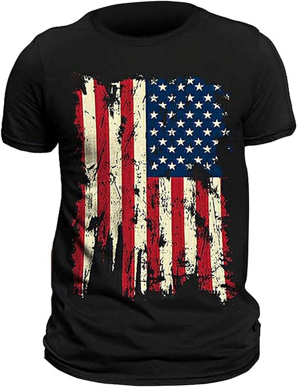 Men's American Flag T-Shirts Short Sleeve Tops USA Flag Shirt Casual ...