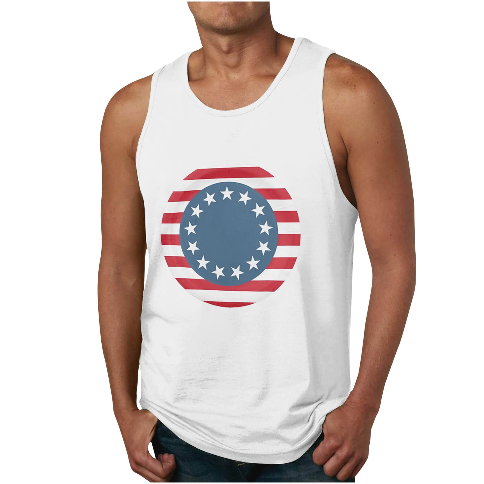 Men's American Flag Tank Tops 1776 4th of July Shirts Casual Gym ...