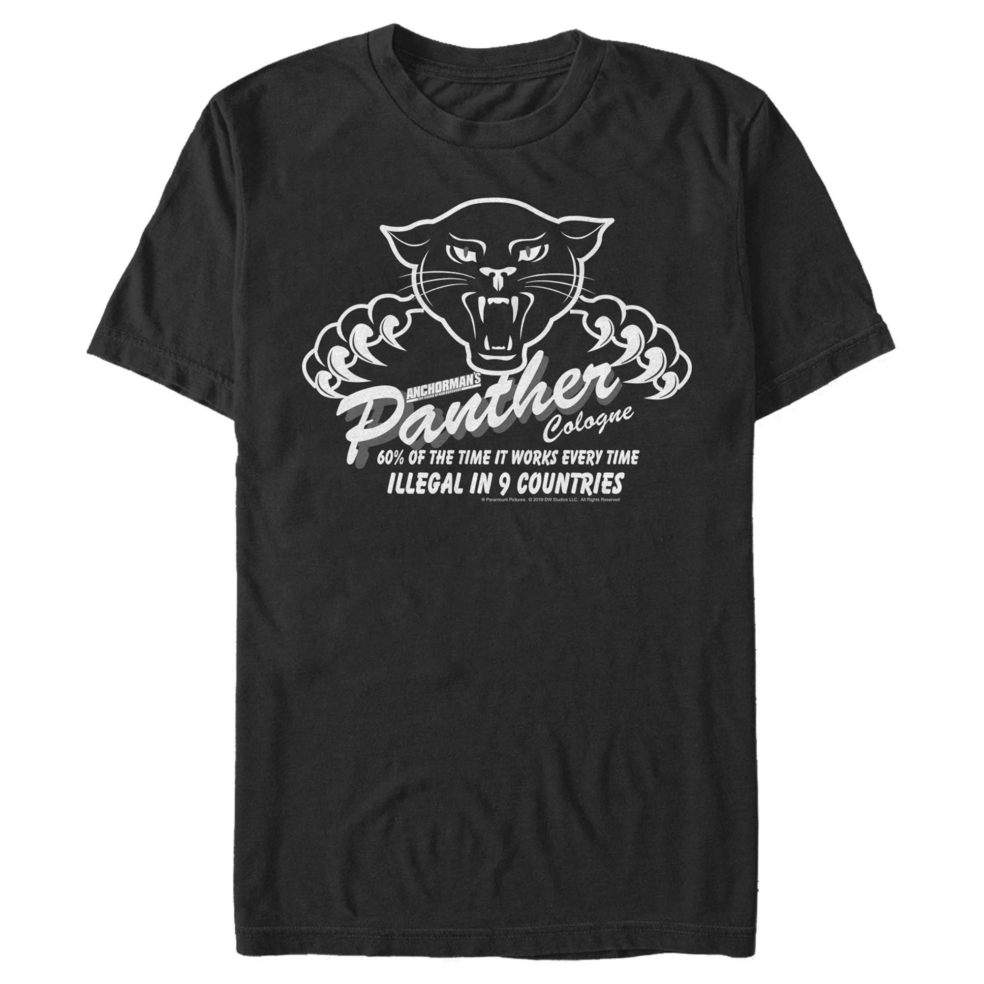 Men's Anchorman Panther Cologne Slogan Graphic Tee Black Large ...