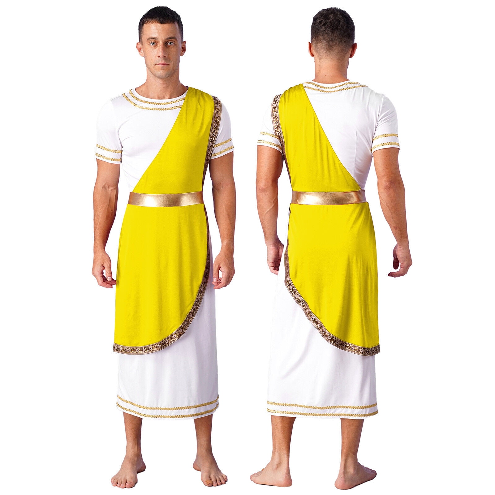 Men's Ancient Roman Toga Cosplay Costume Ancient Greek God Robes Dress ...