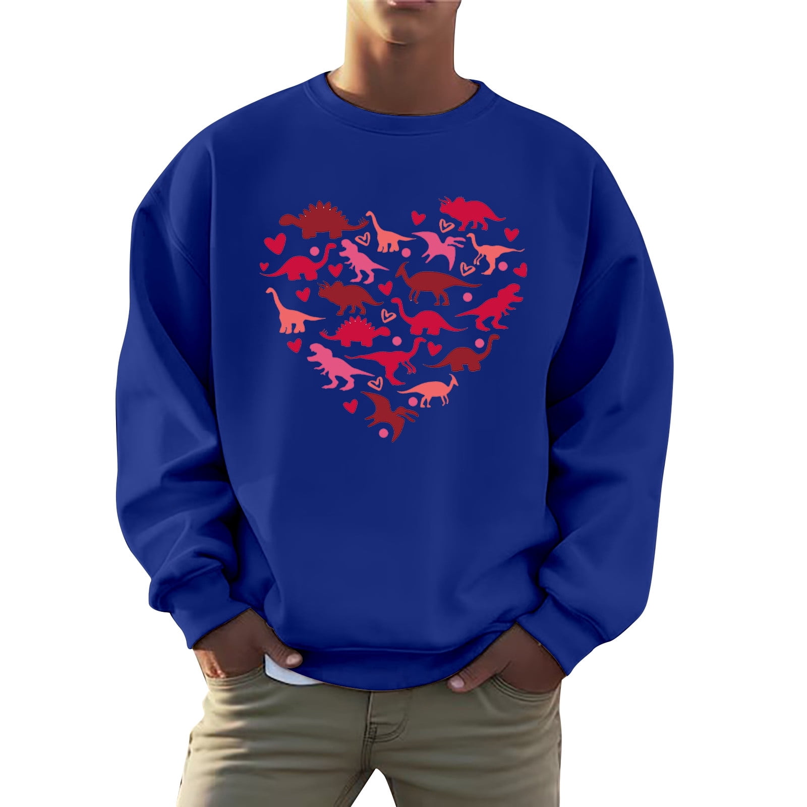 "Men's And Women's Valentine's Day Letter Print Crewneck Sweatshirt ...
