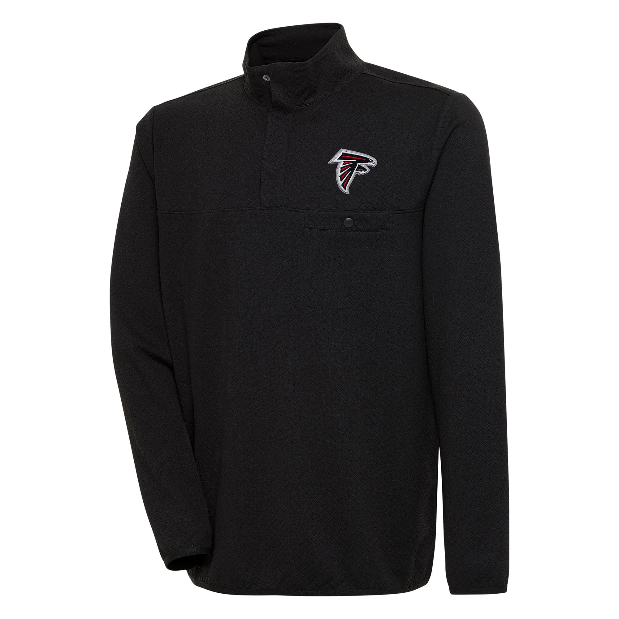 Men's Antigua Black Atlanta Falcons Streamer Quarter-Snap Pullover ...