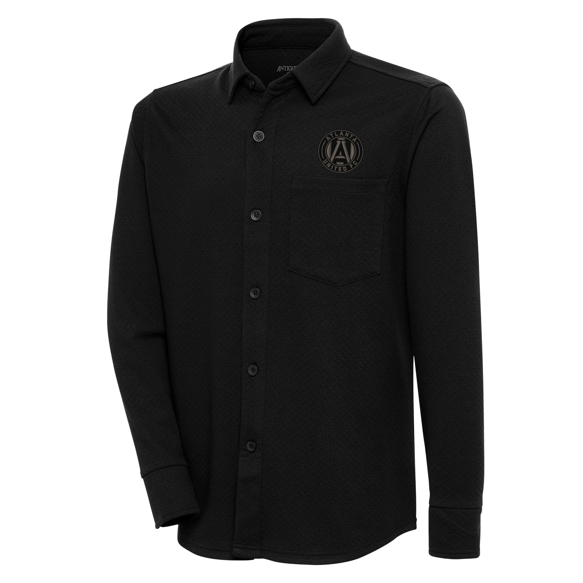 Men's Antigua Black Atlanta United FC Streamer Diamond Button-Up ...