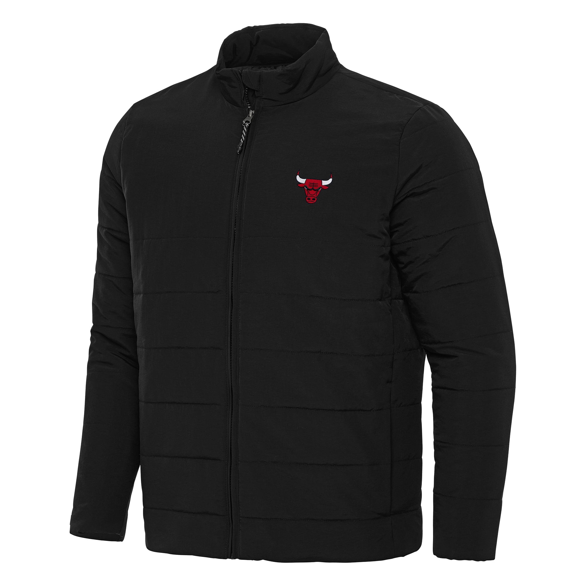Men's Antigua Black Chicago Bulls Swelter Full-Zip Puffer Jacket ...