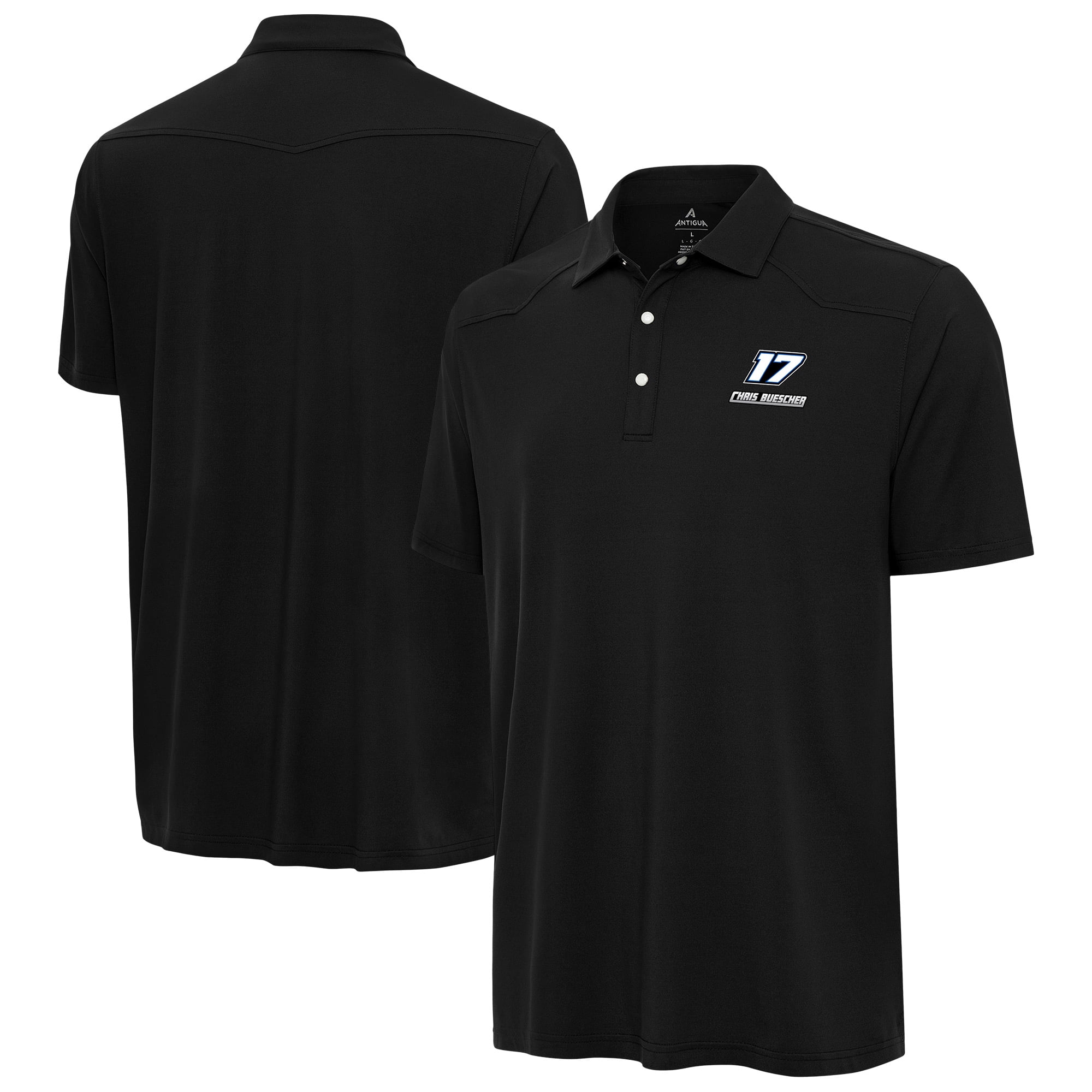Men's Antigua Black Chris Buescher Western Polo - Walmart.com