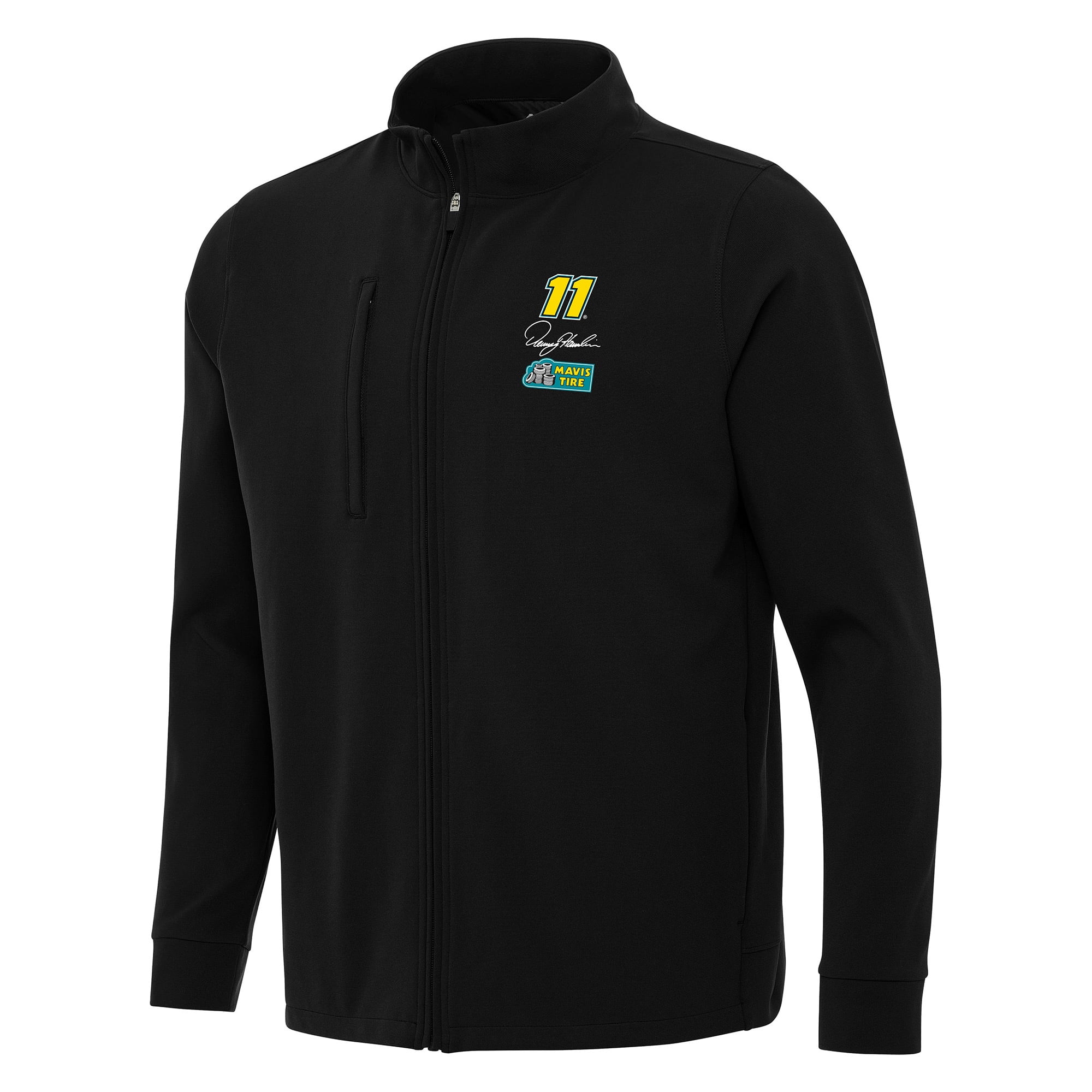 Men's Antigua Black Denny Hamlin Regard Full-Zip Jacket - Walmart.com
