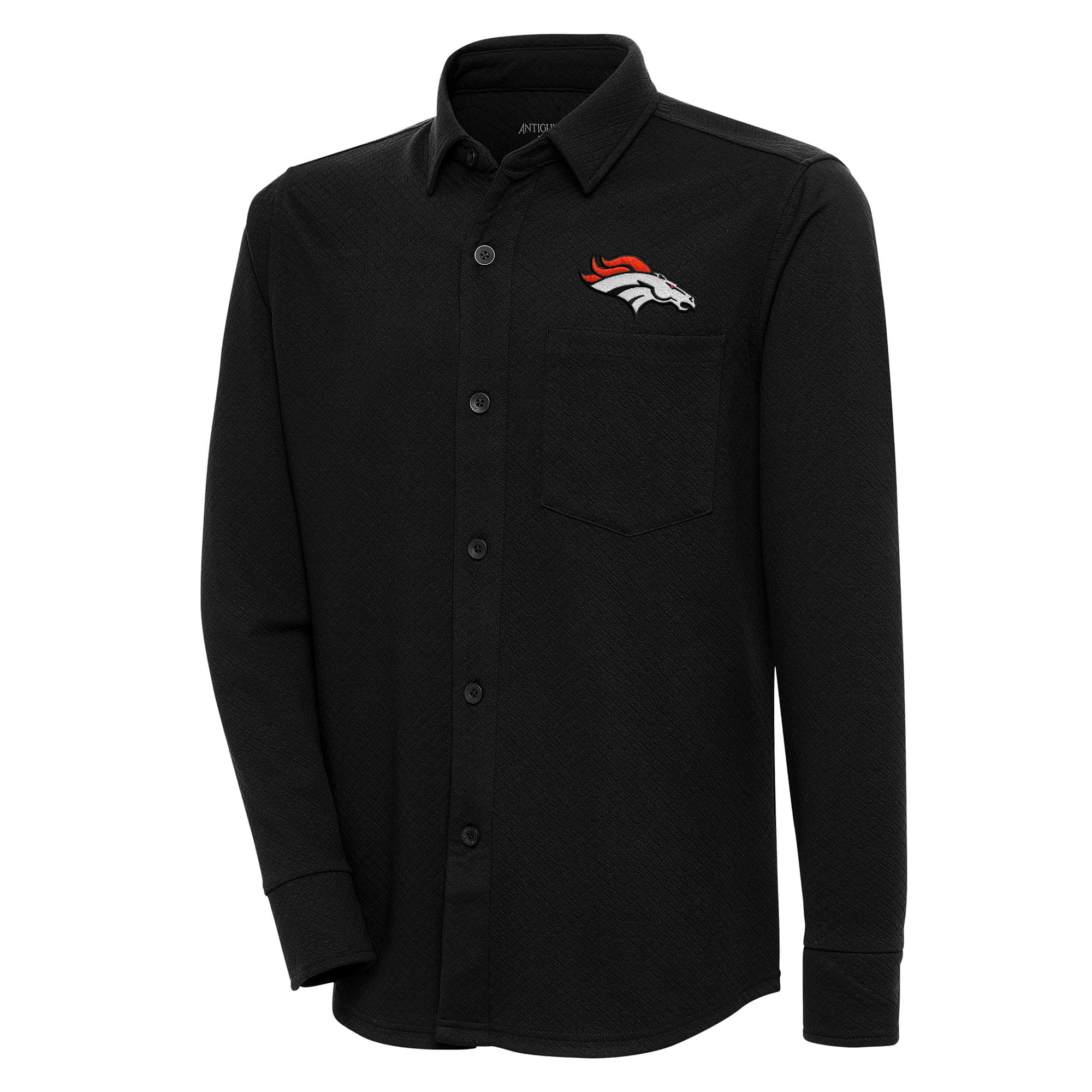 Men's Antigua Black Denver Broncos Streamer Button-Up Shacket - Walmart.com
