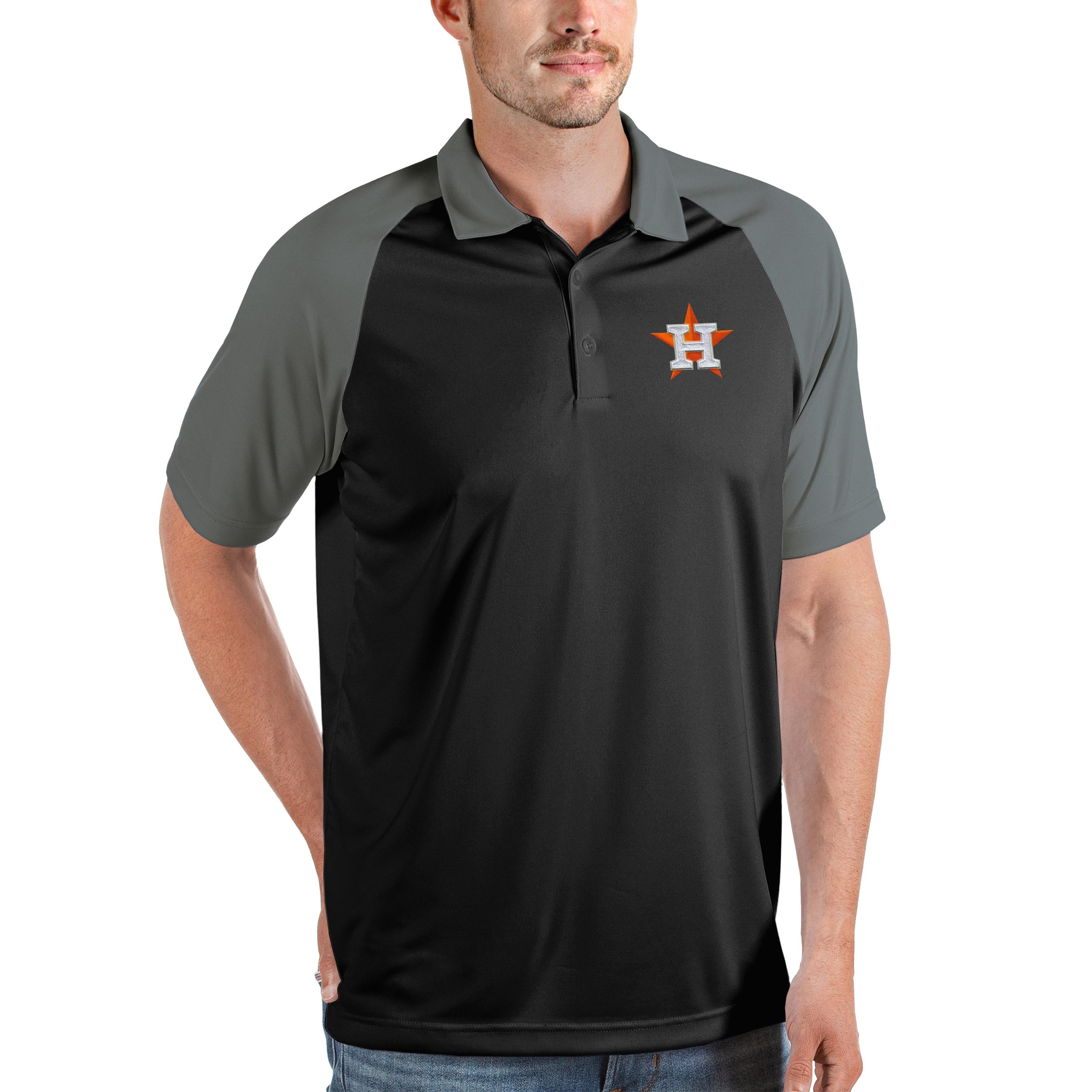 Men's Antigua Black/Gray Houston Astros Nova Polo - Walmart.com