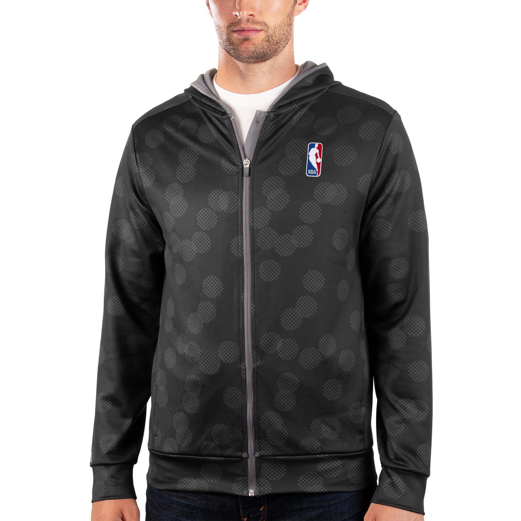 Men's Antigua Black NBA Phantom Full-Zip Hoodie - Walmart.com